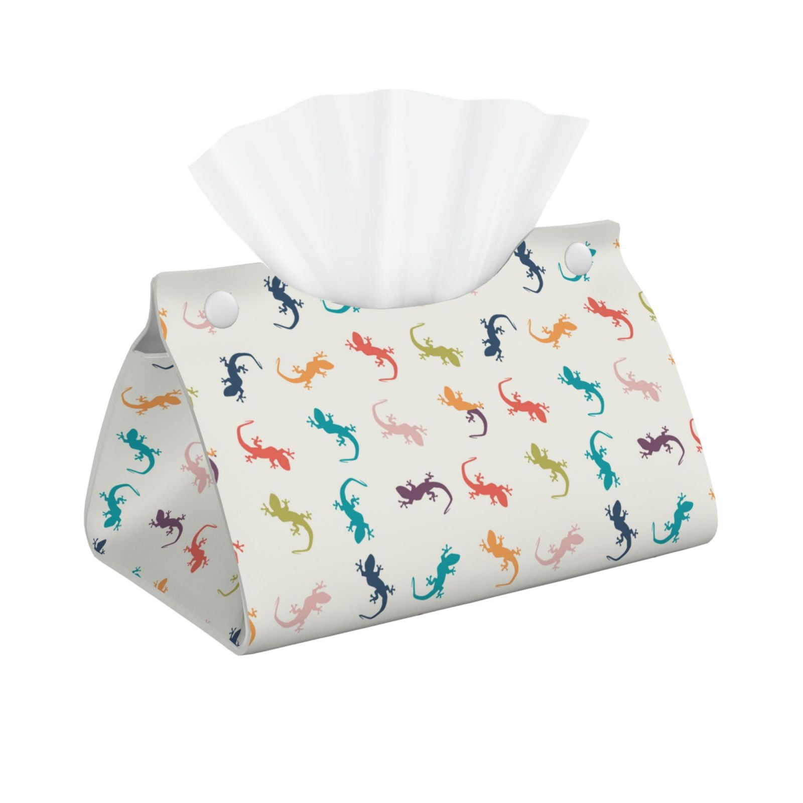 Tissue Box Cover, Colorful Cute Gecko Lizard Leather Rectangular Tissue ...