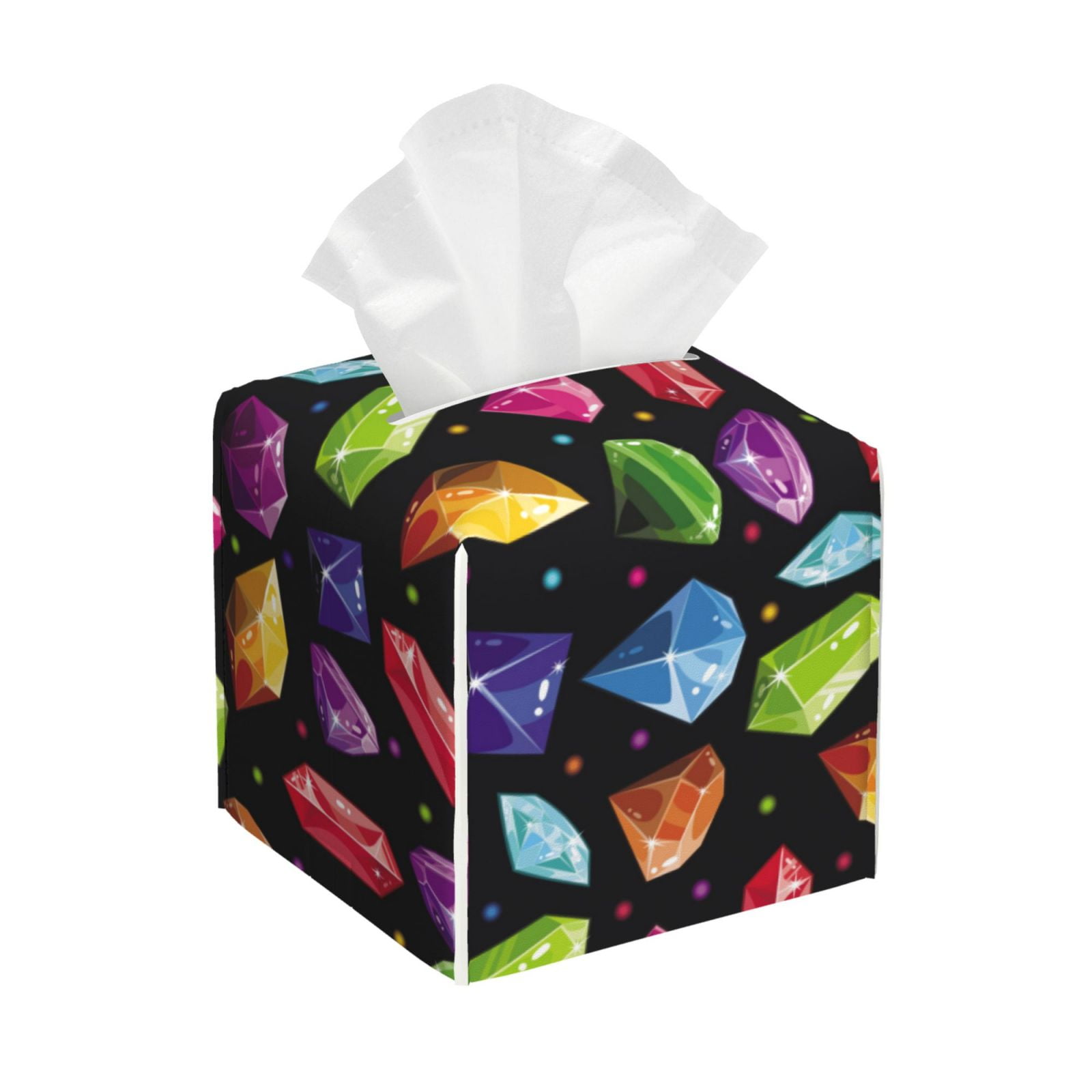 Tissue Box Cover Colorful Diamond Tissues Boxes Holder Organizer ...