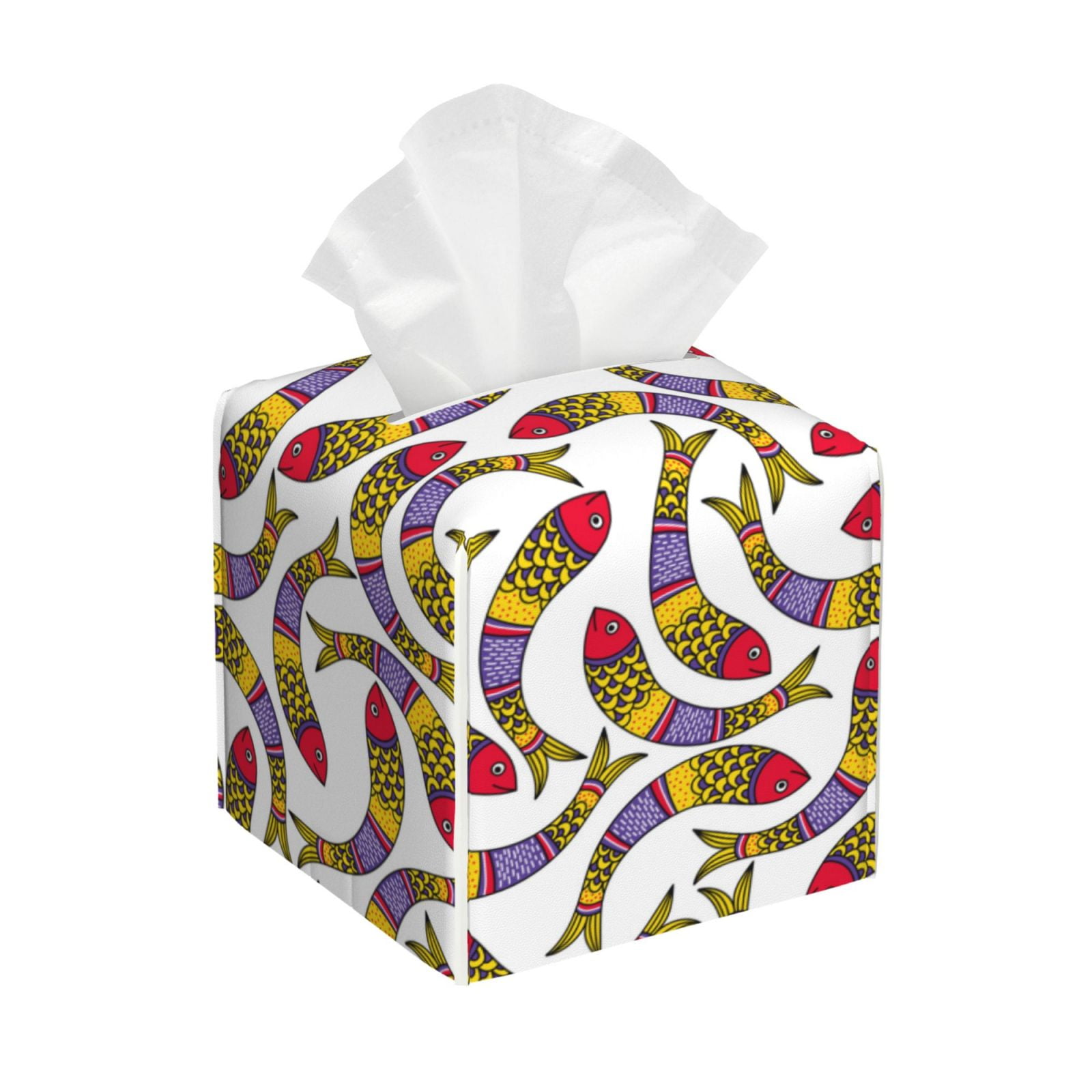Tissue Box Cover Colorful Fishes Tissues Boxes Holder Organizer ...