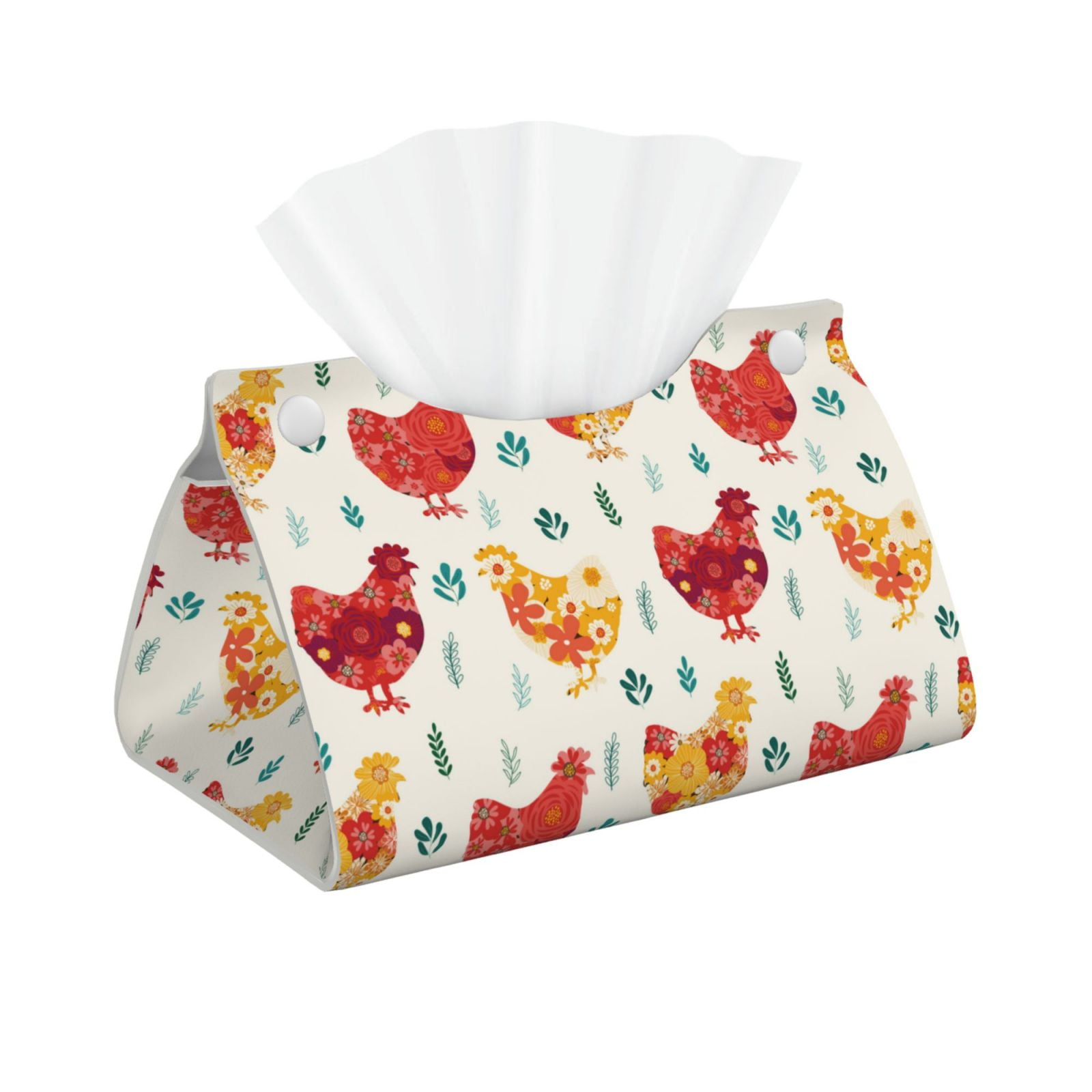 Tissue Box Cover Colorful Flower Chickens Tissues Boxes Holder ...