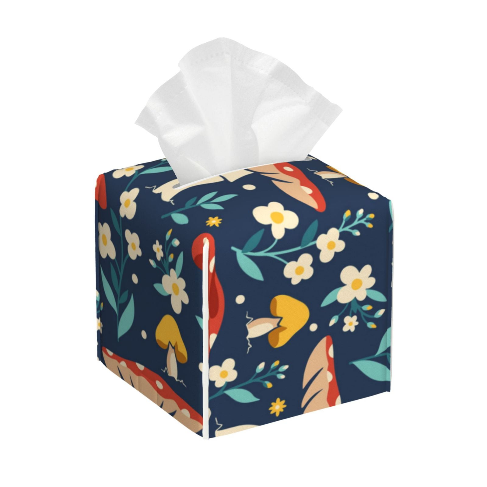 Tissue Box Cover Colorful Mushrooms A Tissues Boxes Holder Organizer ...