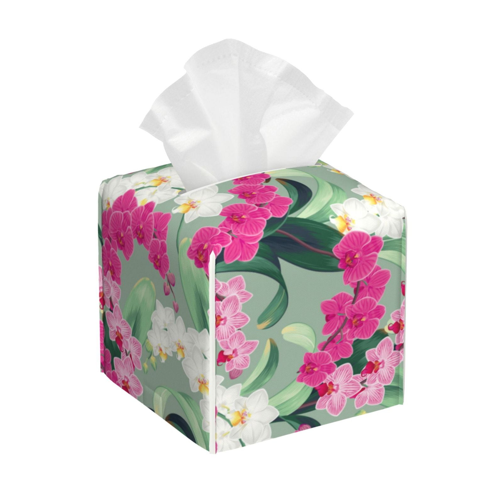 Tissue Box Cover Colorful Orchids Flowers Tissues Boxes Holder ...