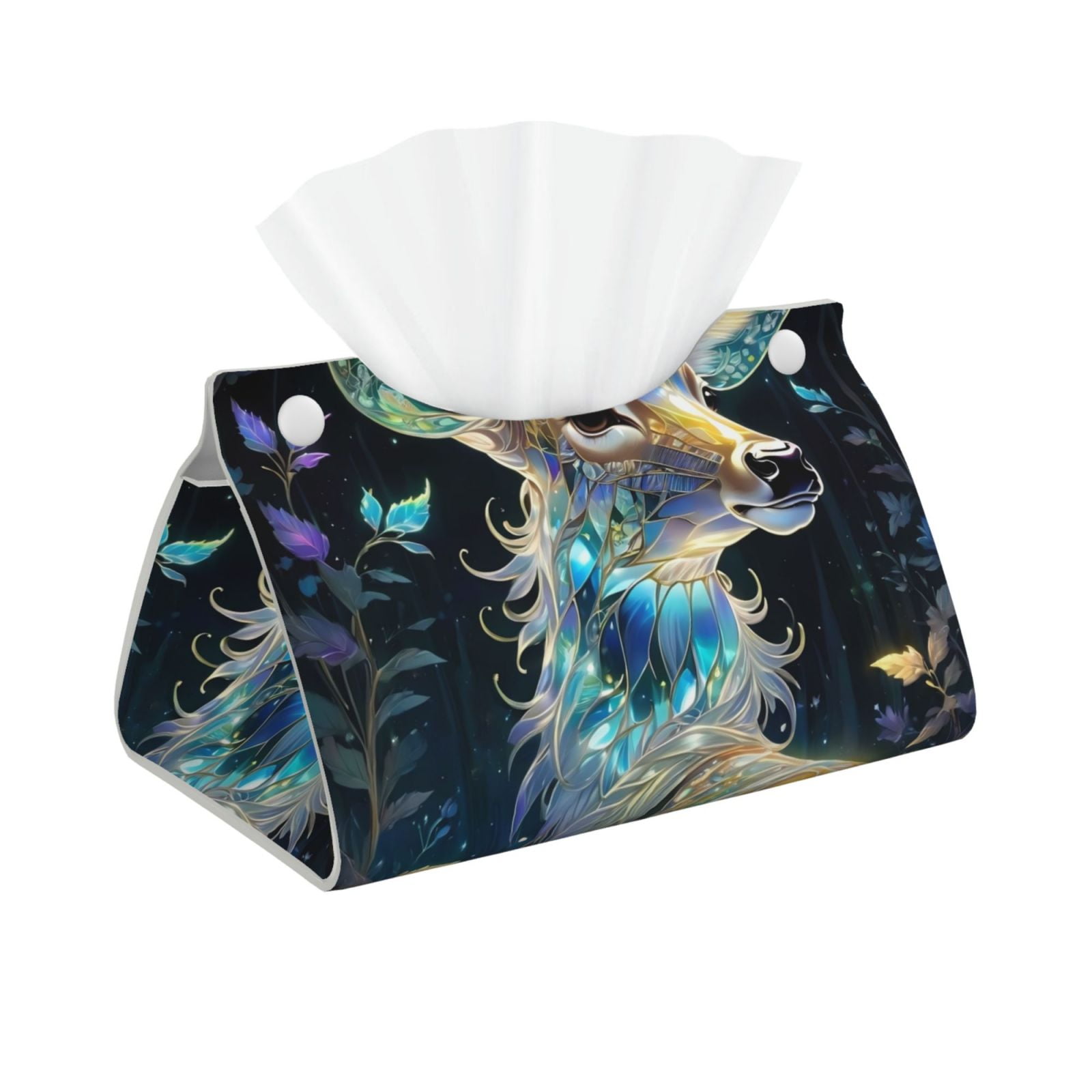 Tissue Box Cover Colorful Stained Glass Deer Tissues Boxes Holder ...