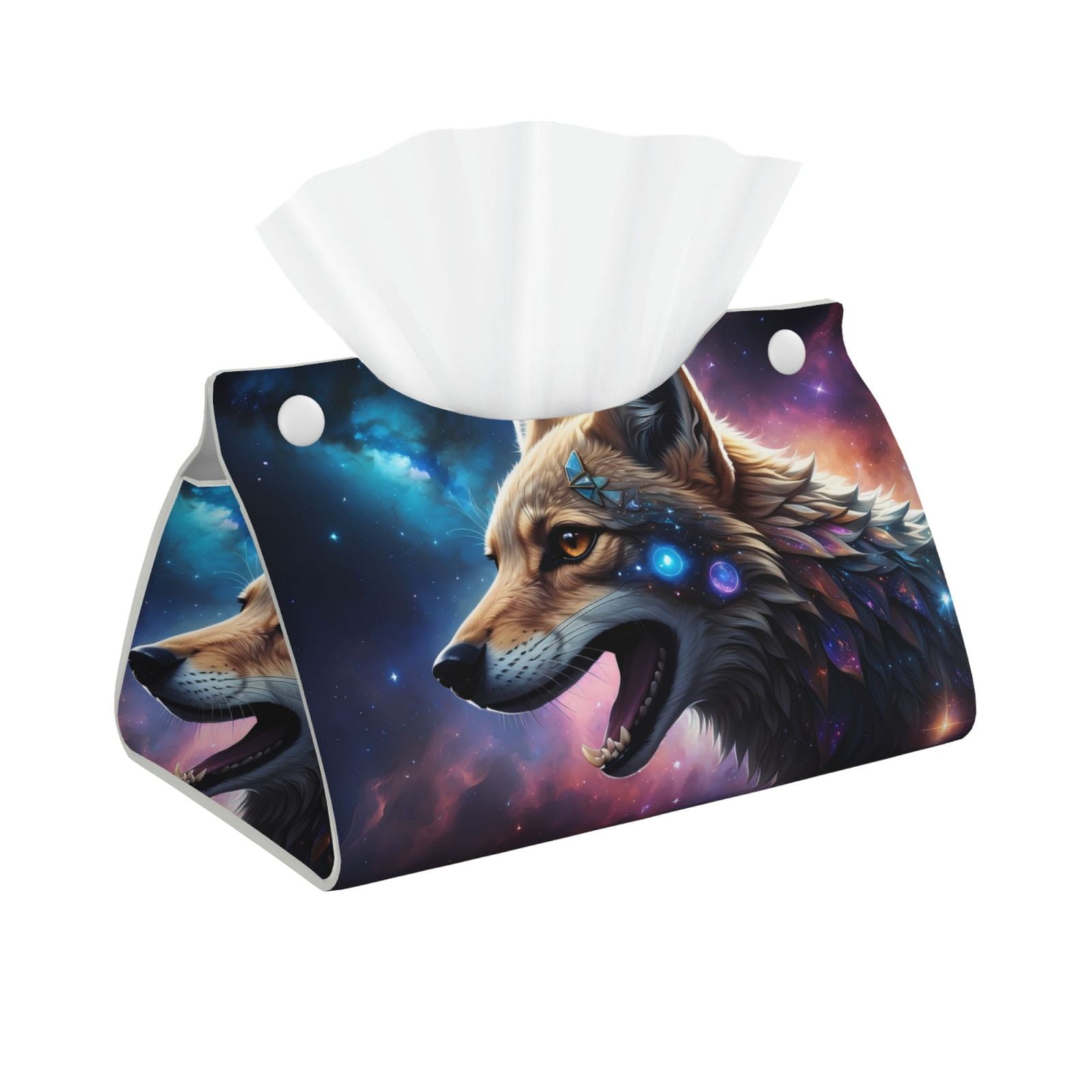 Tissue Box Cover Colorful Starry Sky Fox Tissues Boxes Holder Organizer ...