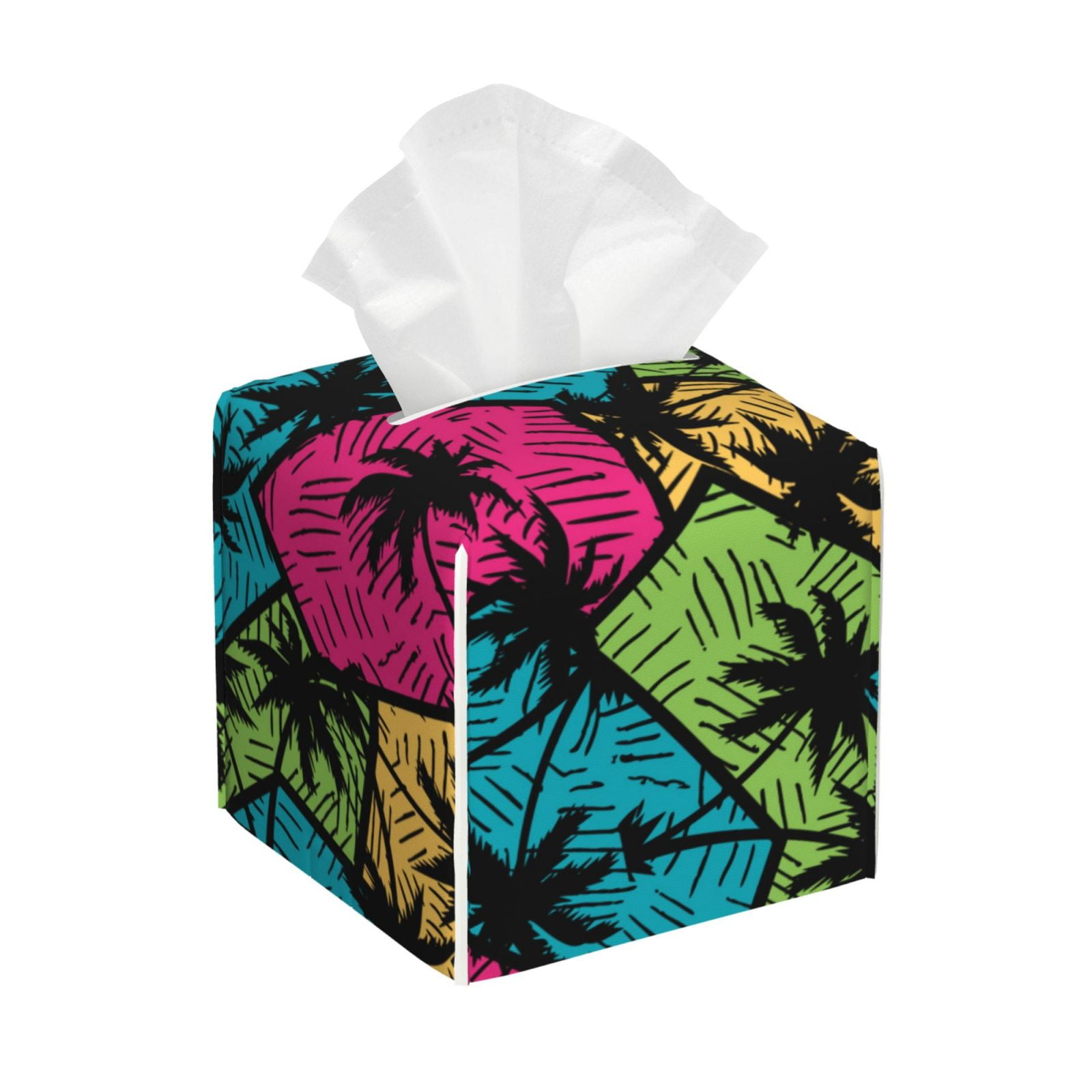 Tissue Box Cover Colorful Tree Tissues Boxes Holder Organizer, Leather ...