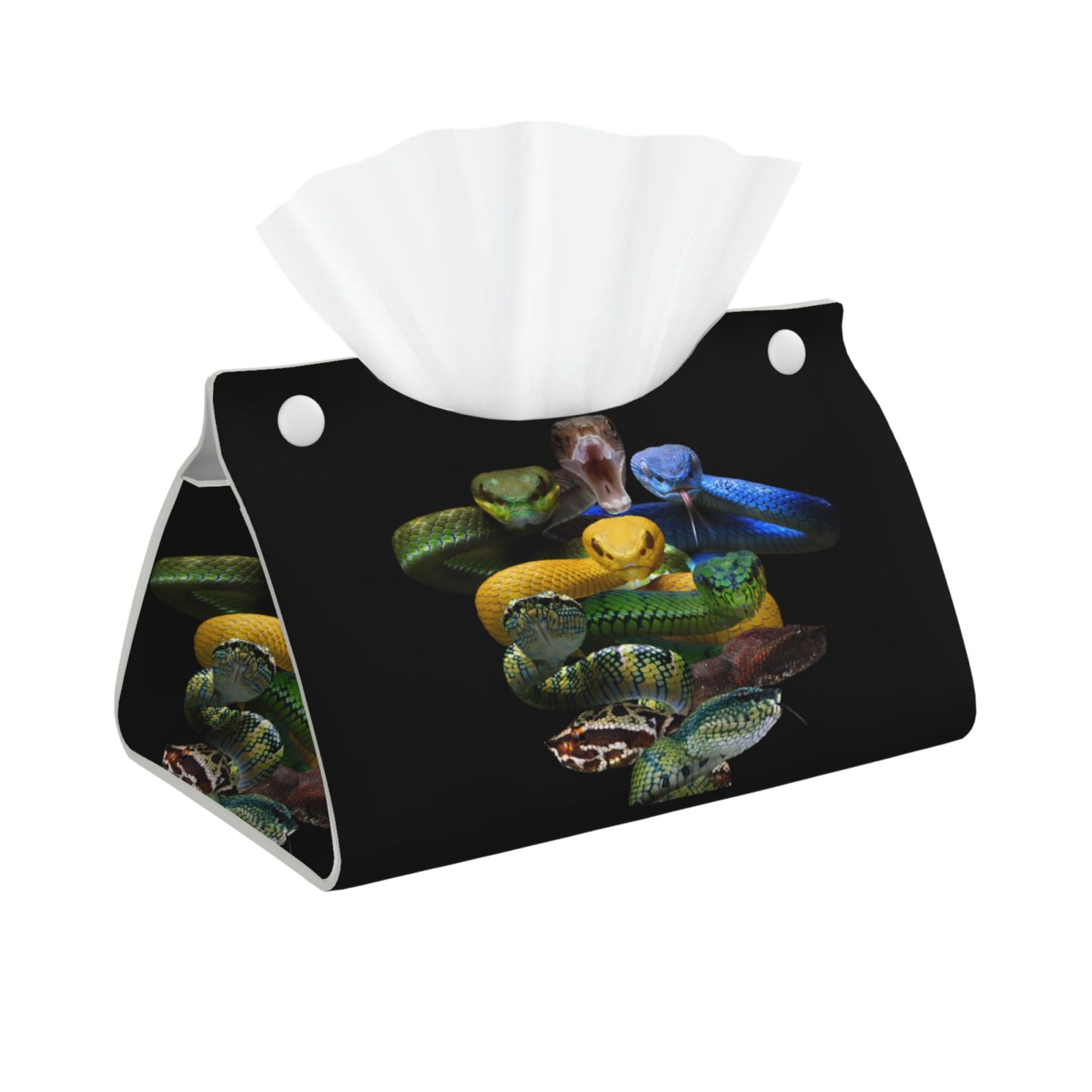 Tissue Box Cover, Colorful Viper Snake Rectangular Leather Tissue ...
