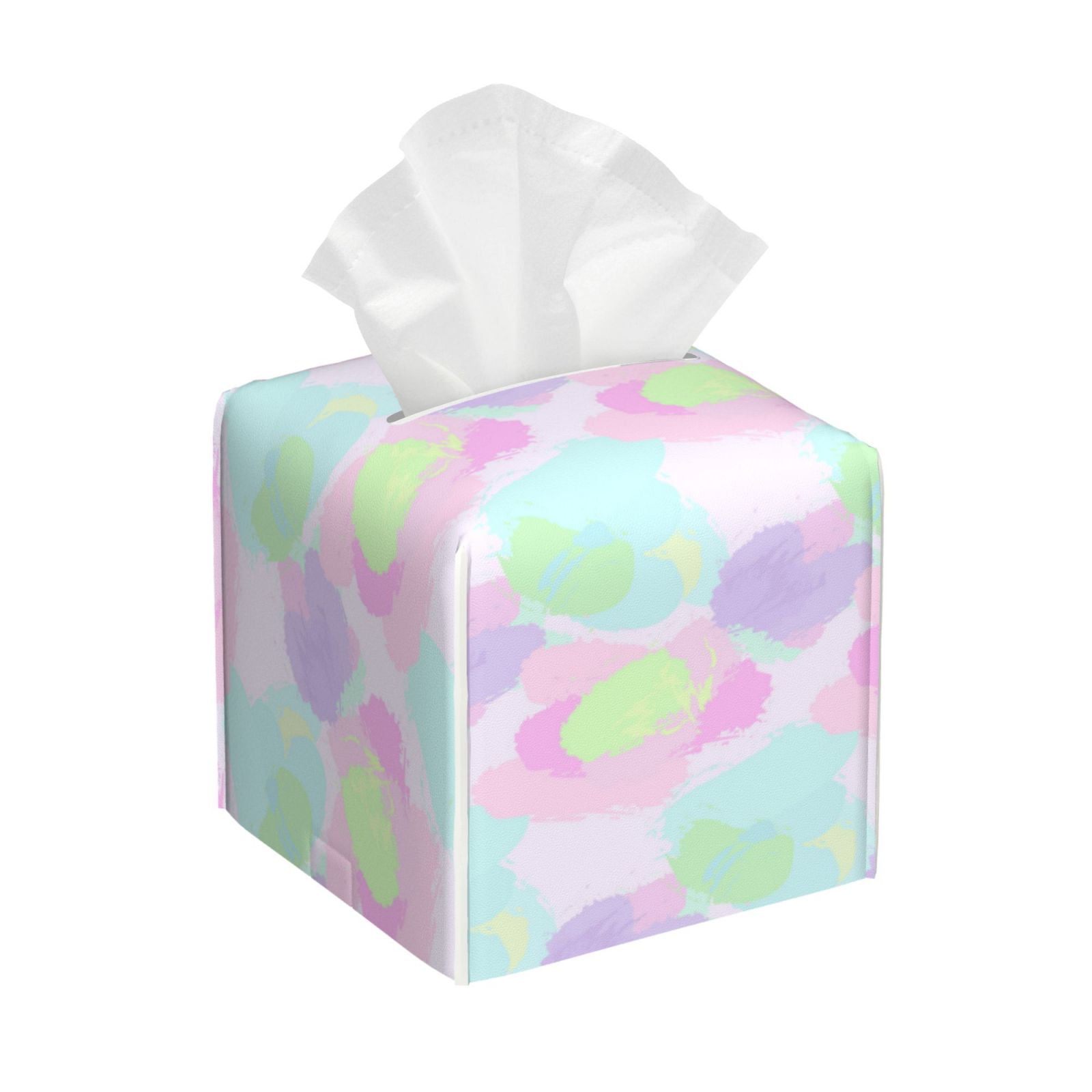 Tissue Box Cover, Colourful Camouflage Print Leather Tissue Box Holder ...