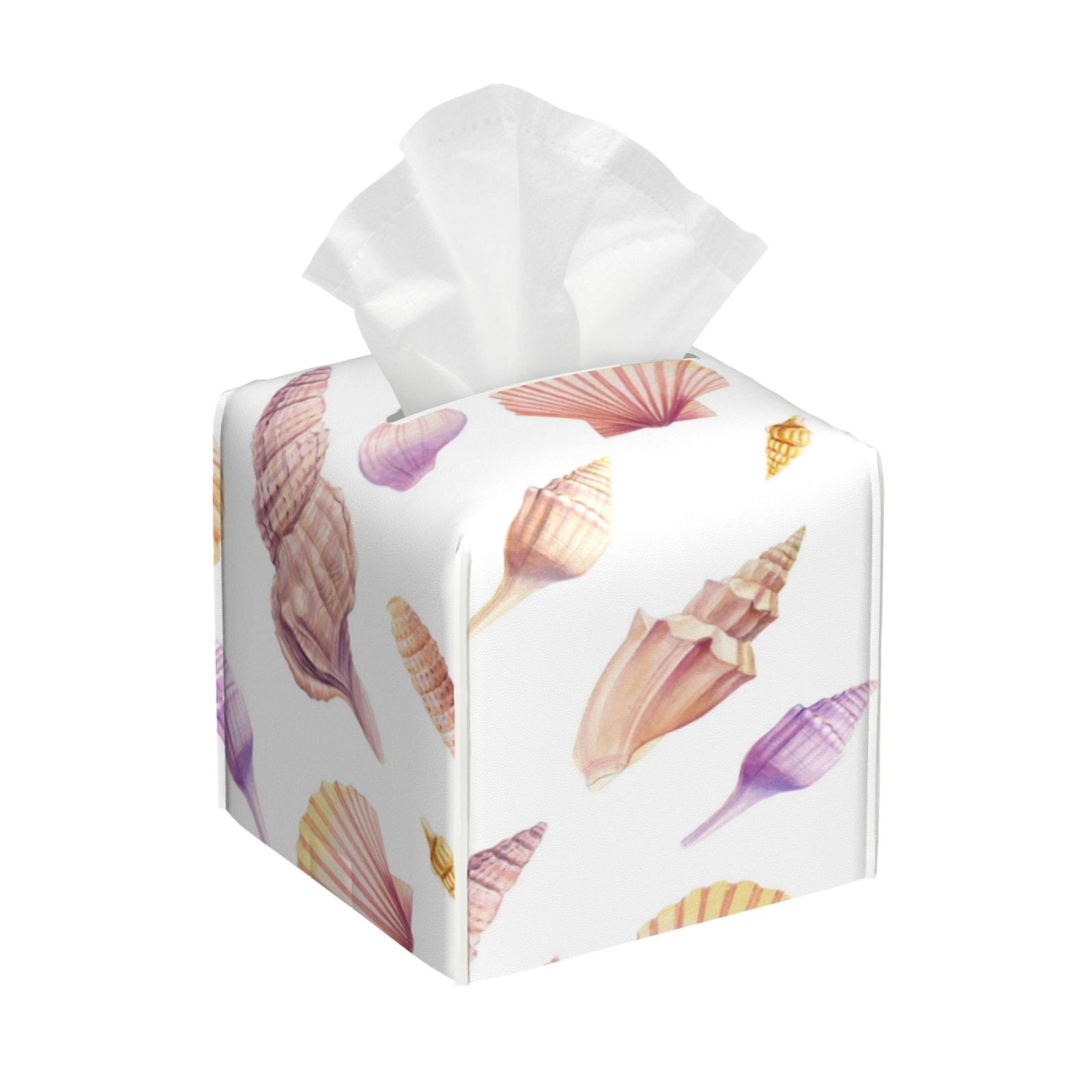 Tissue Box Cover, Conch Shell No.J911 Leather Tissue Box Holder ...