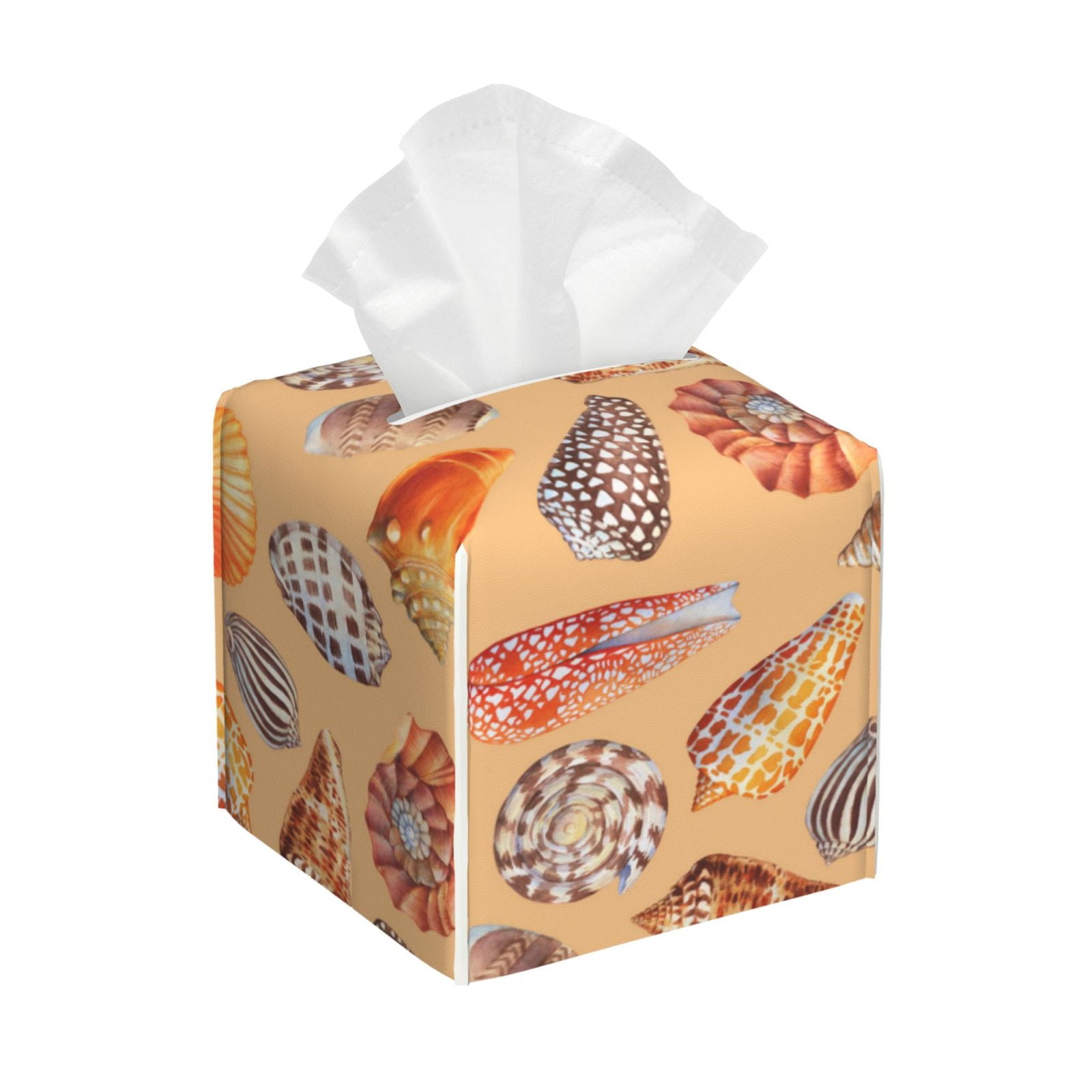 Tissue Box Cover, Conch Shell No.J916 Leather Tissue Box Holder ...