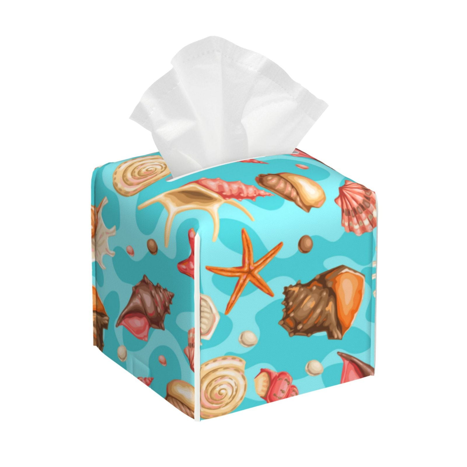 Tissue Box Cover Conch Shells Print No.9039 Tissues Boxes Holder ...