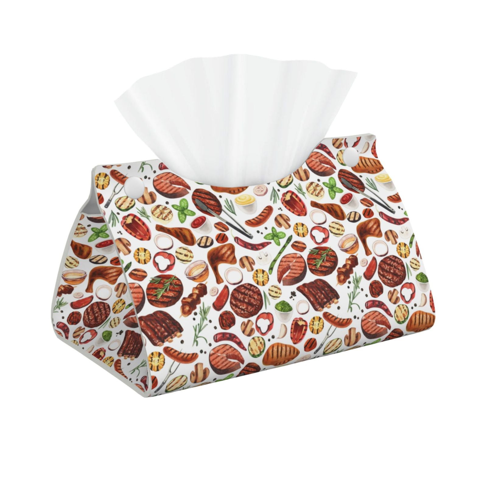 Tissue Box Cover, Cooking Bbq Rectangular Leather Tissue Holder ...