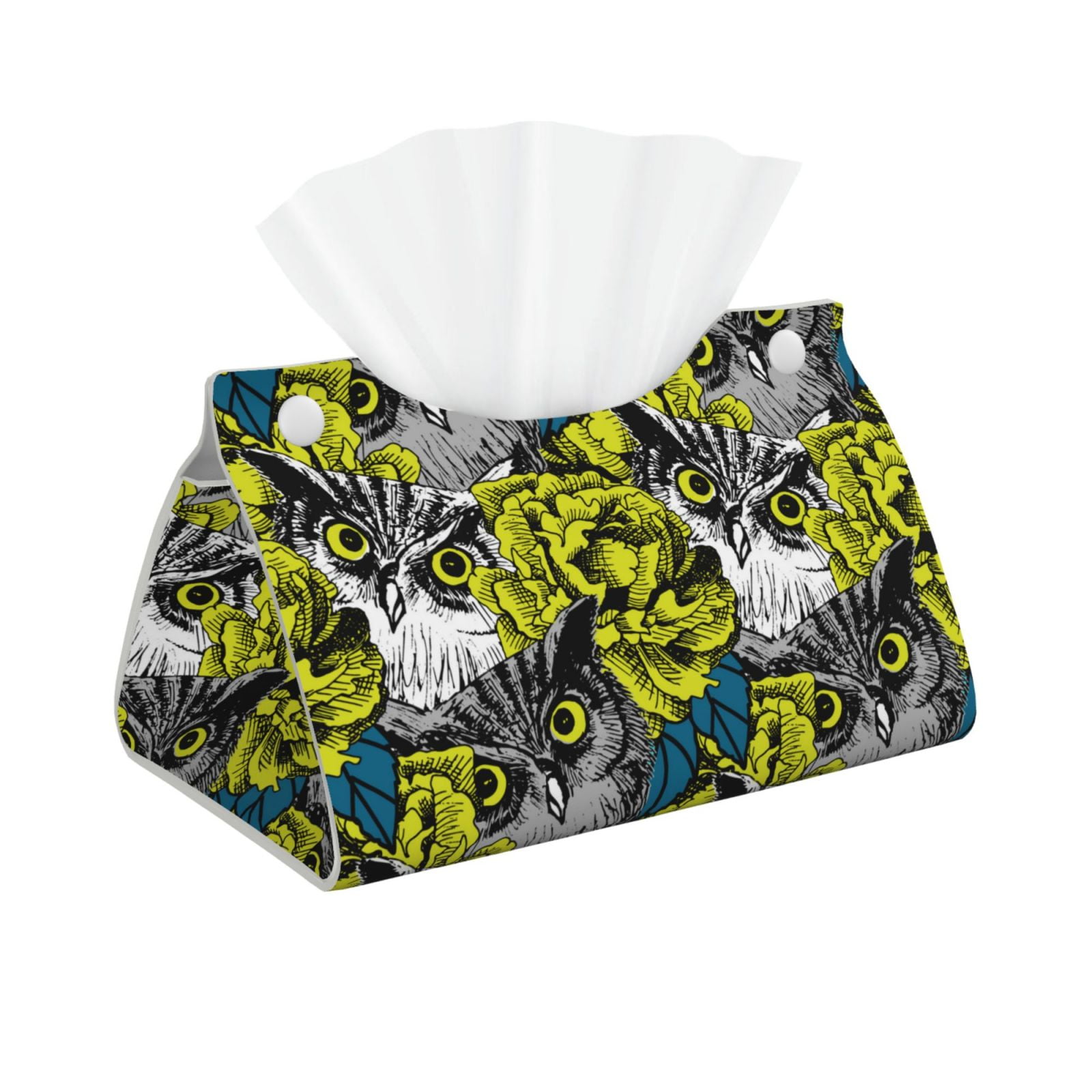 Tissue Box Cover, Cool Owls Leather Rectangular Tissue Holder ...