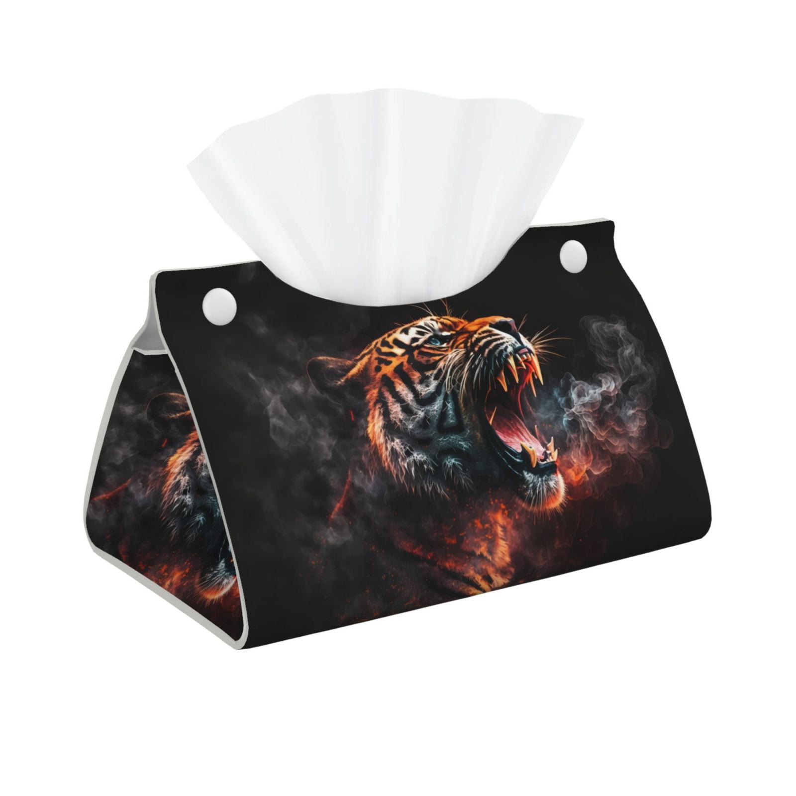 Tissue Box Cover, Cool Tiger Rectangular Leather Tissue Holder - Tissue Case Facial Paper ...