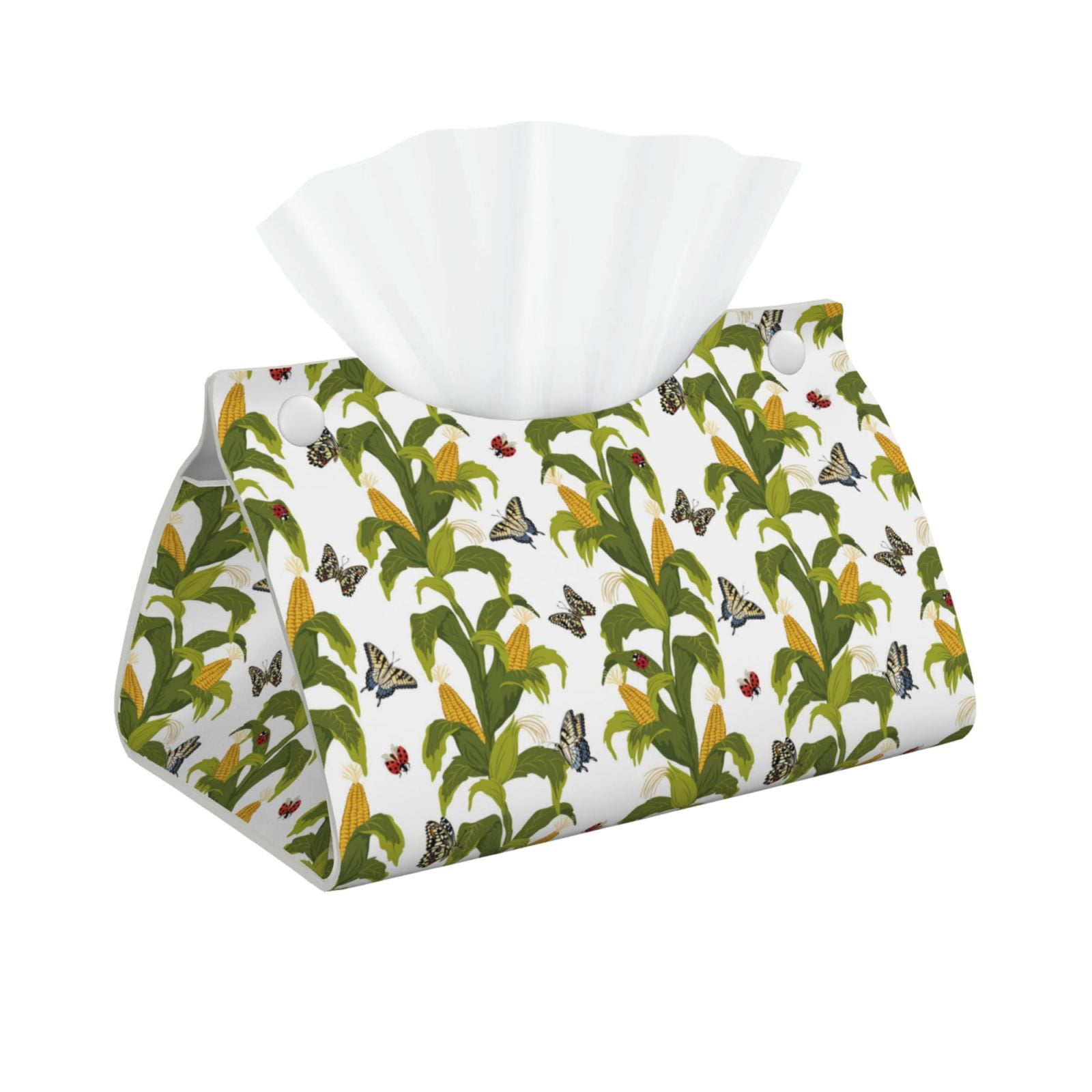 Tissue Box Cover Corn And Butterflies Tissues Boxes Holder Organizer ...