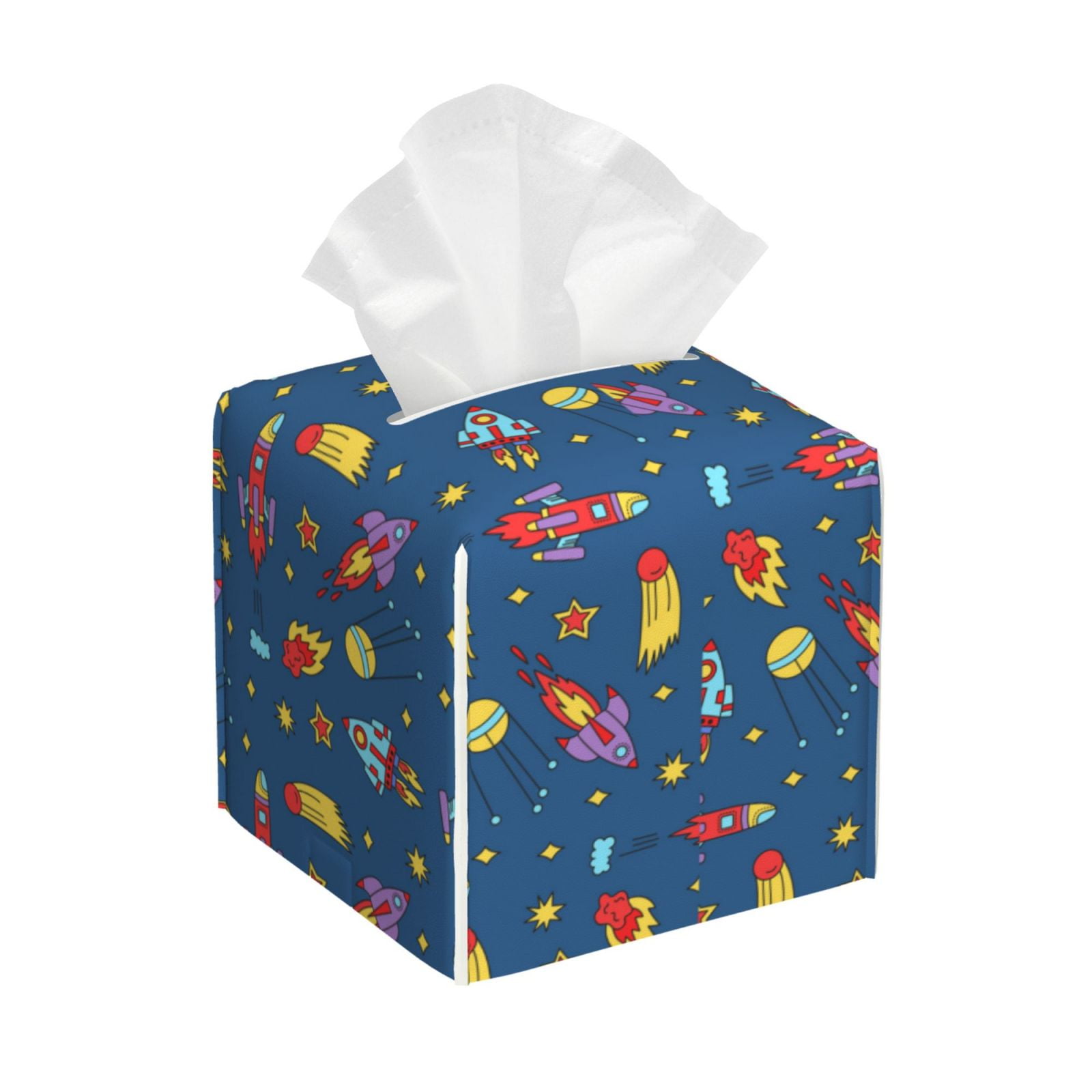 Tissue Box Cover, Cosmos Rockets Leather Tissue Box Holder - Tissue ...