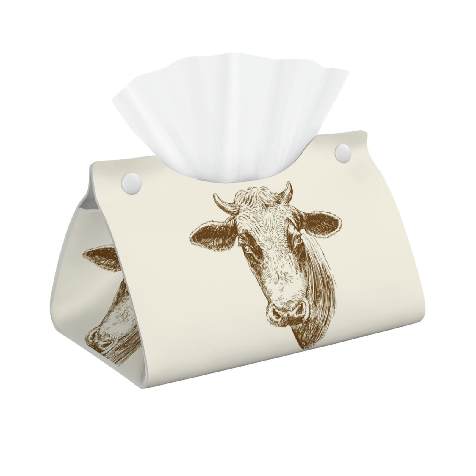 Tissue Box Cover Cow Tissues Boxes Holder Organizer for Bathroom ...