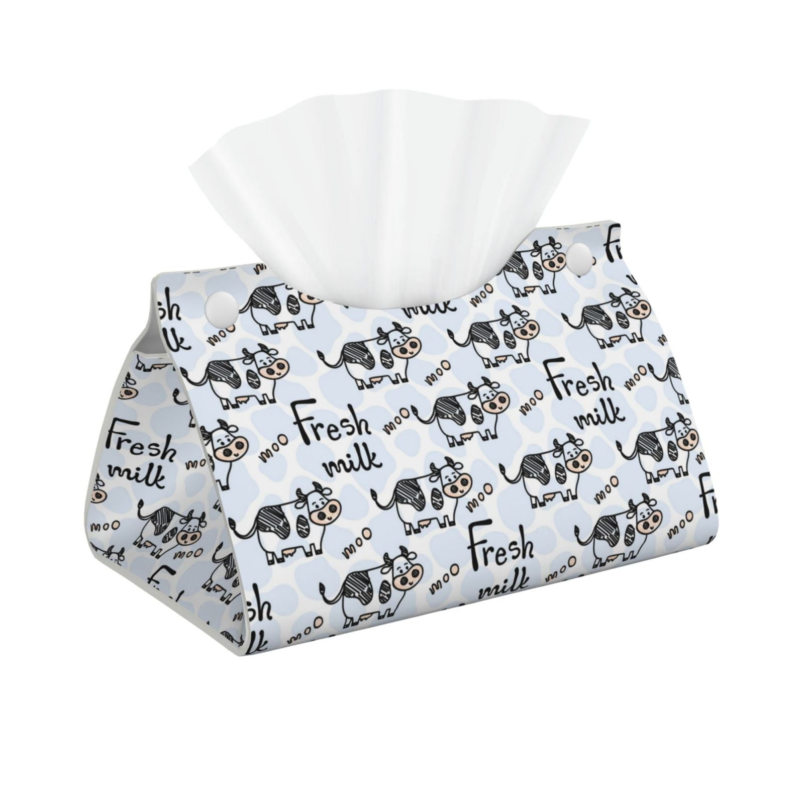Tissue Box Cover, Cow With Fresh Milk Rectangular Leather Tissue Holder ...