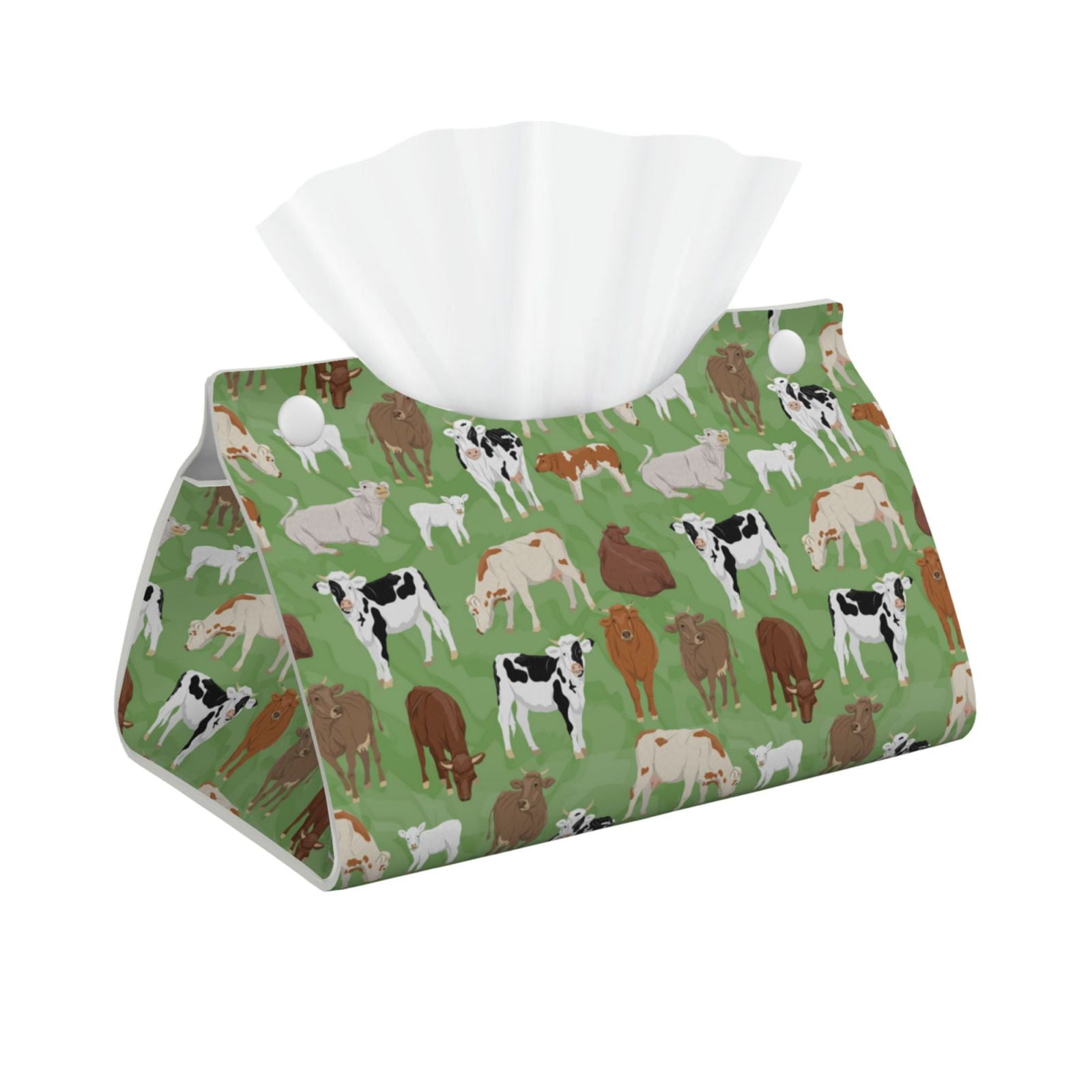 Tissue Box Cover, Cows And Calves Rectangular Leather Tissue Holder ...