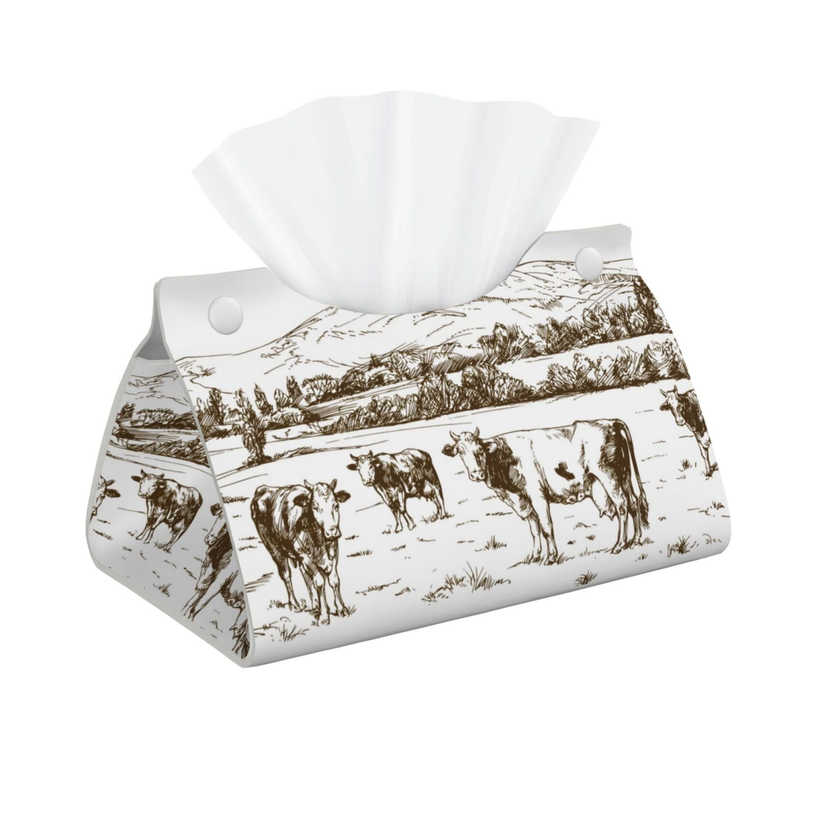 Tissue Box Cover Cows Grazing On The Meadow 2 Tissues Boxes Holder ...
