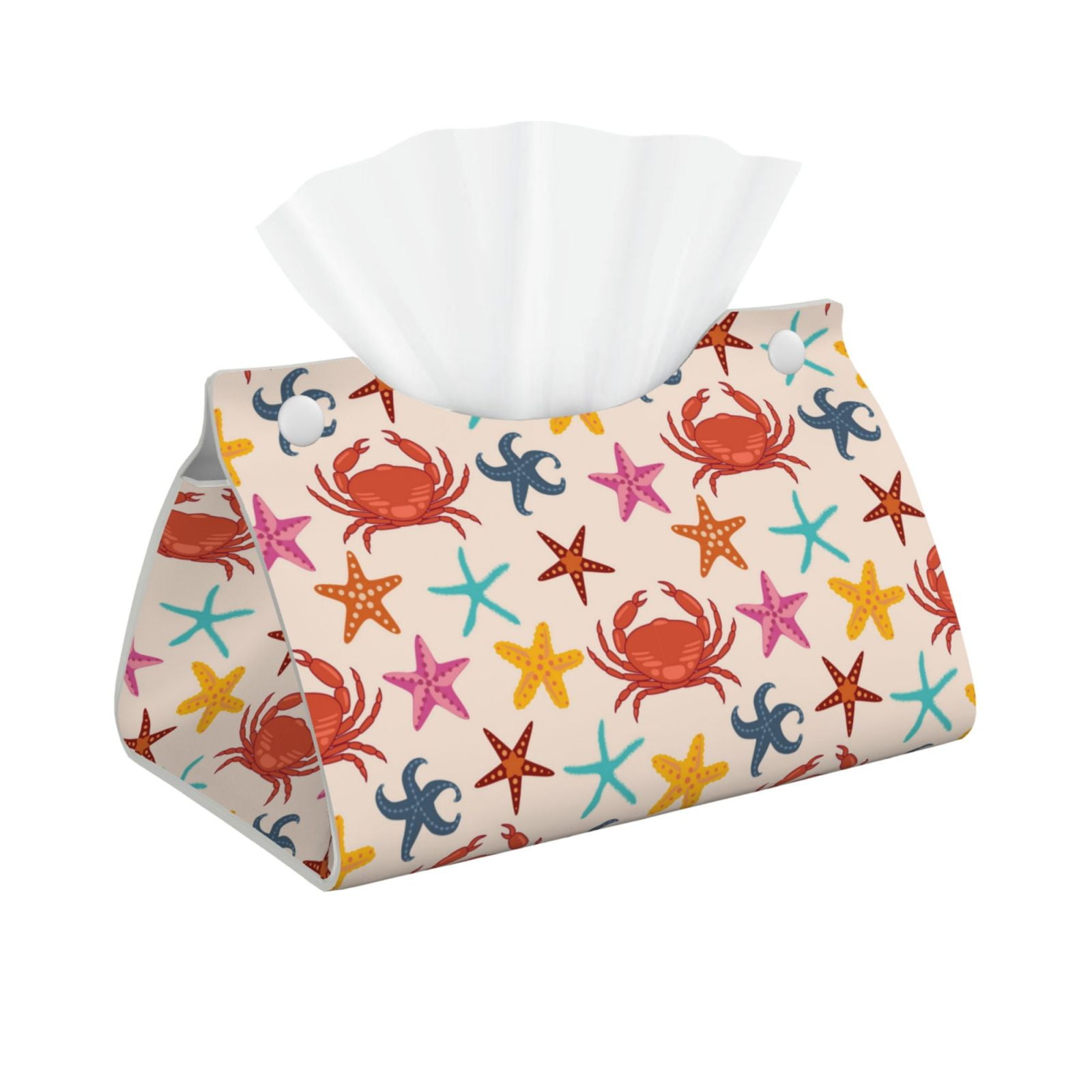 Tissue Box Cover, Crabs And Seastars Rectangular Leather Tissue Holder ...