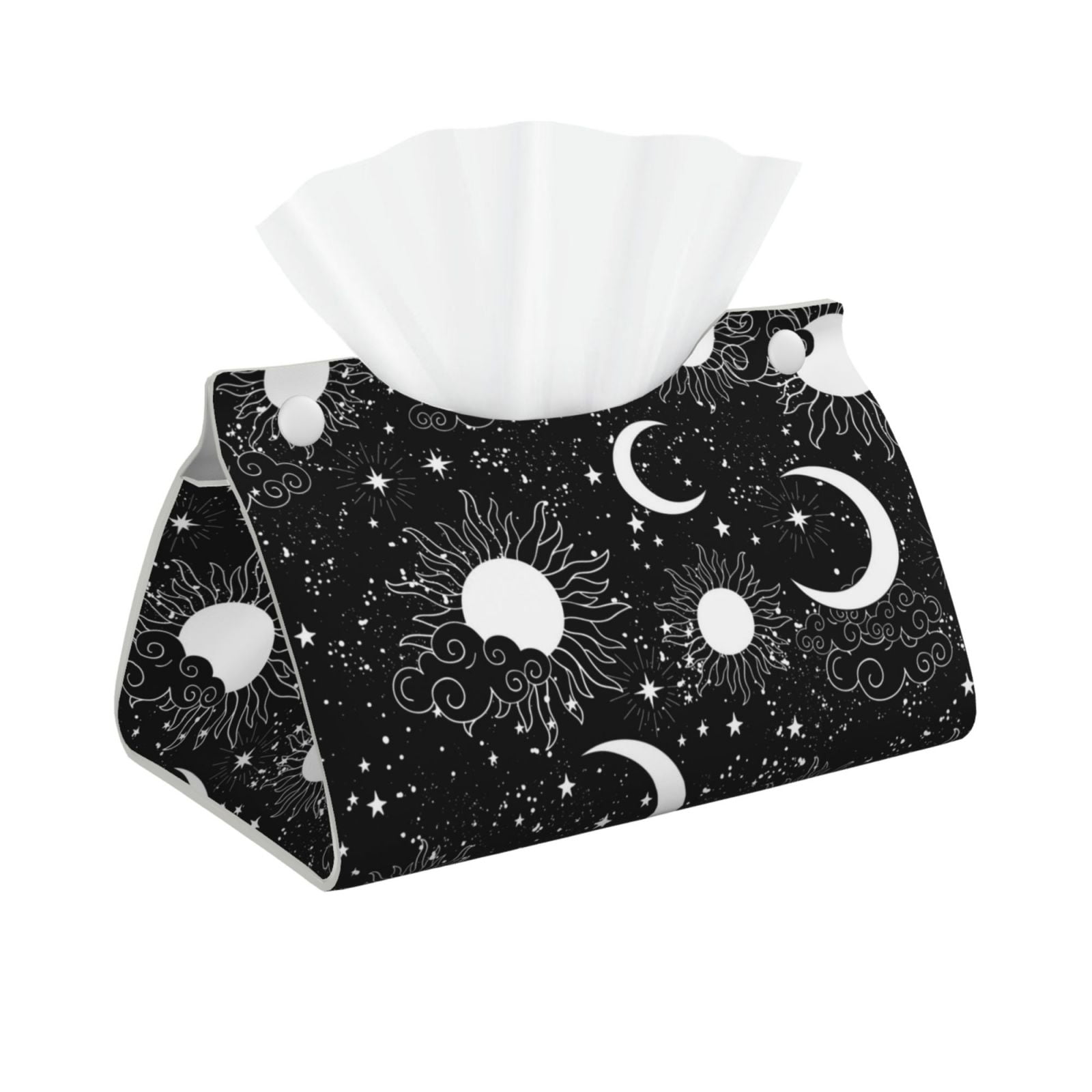 Tissue Box Cover, Crescent and Stars Rectangular Leather Tissue Holder ...