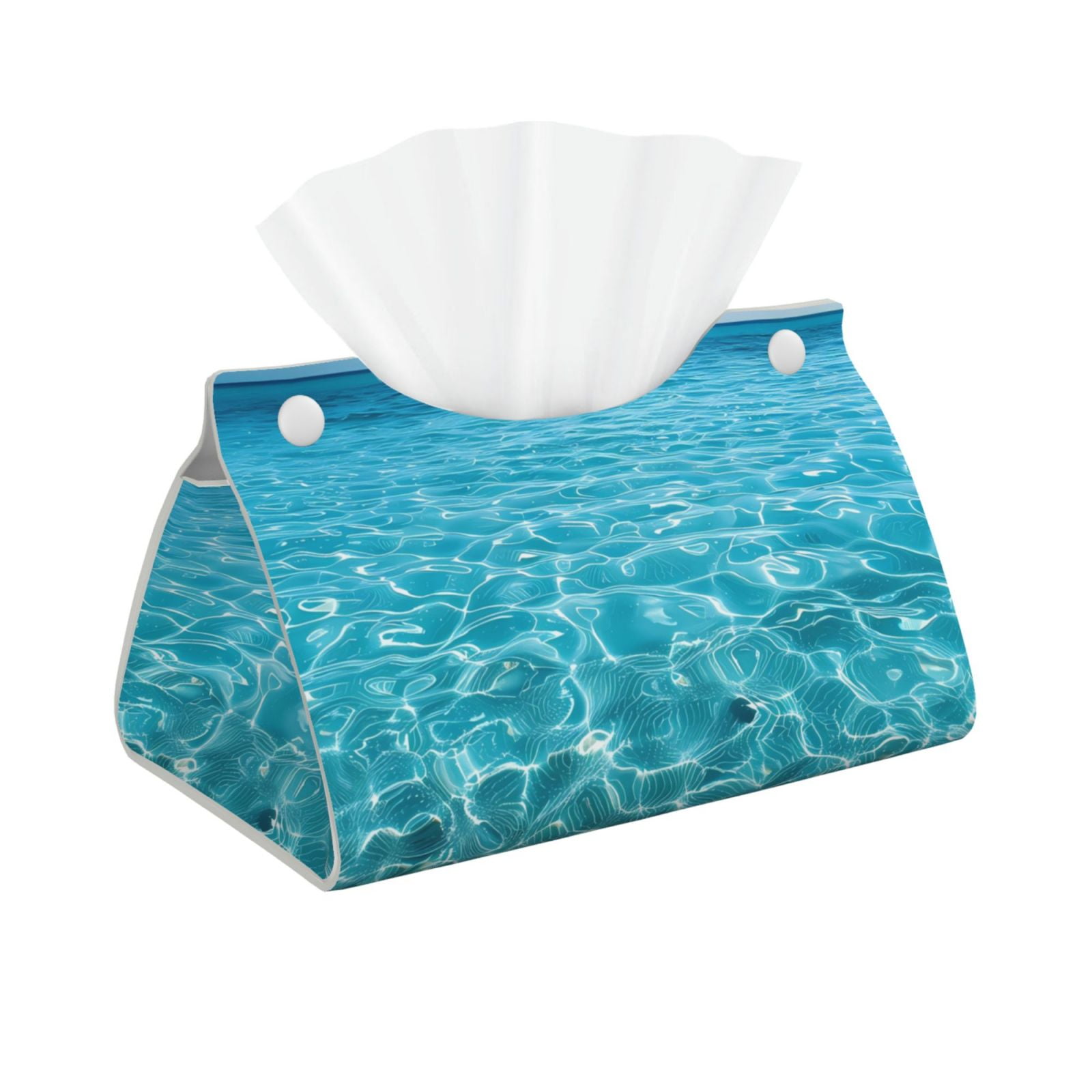 Tissue Box Cover, Crystal Clear Ocean Waves Rectangular Leather Tissue ...