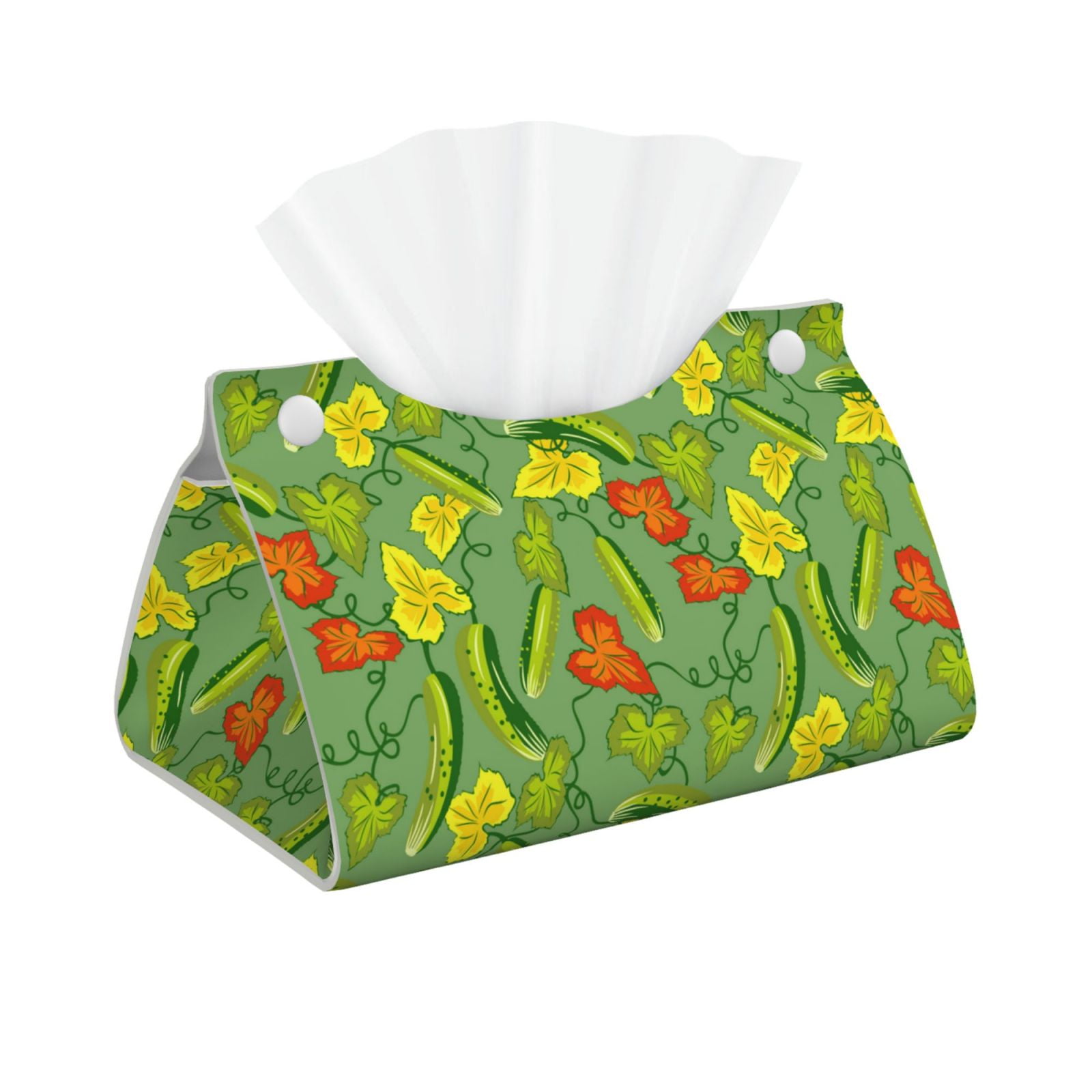 Tissue Box Cover, Cucumber Ratta Flower Leather Rectangular Tissue ...