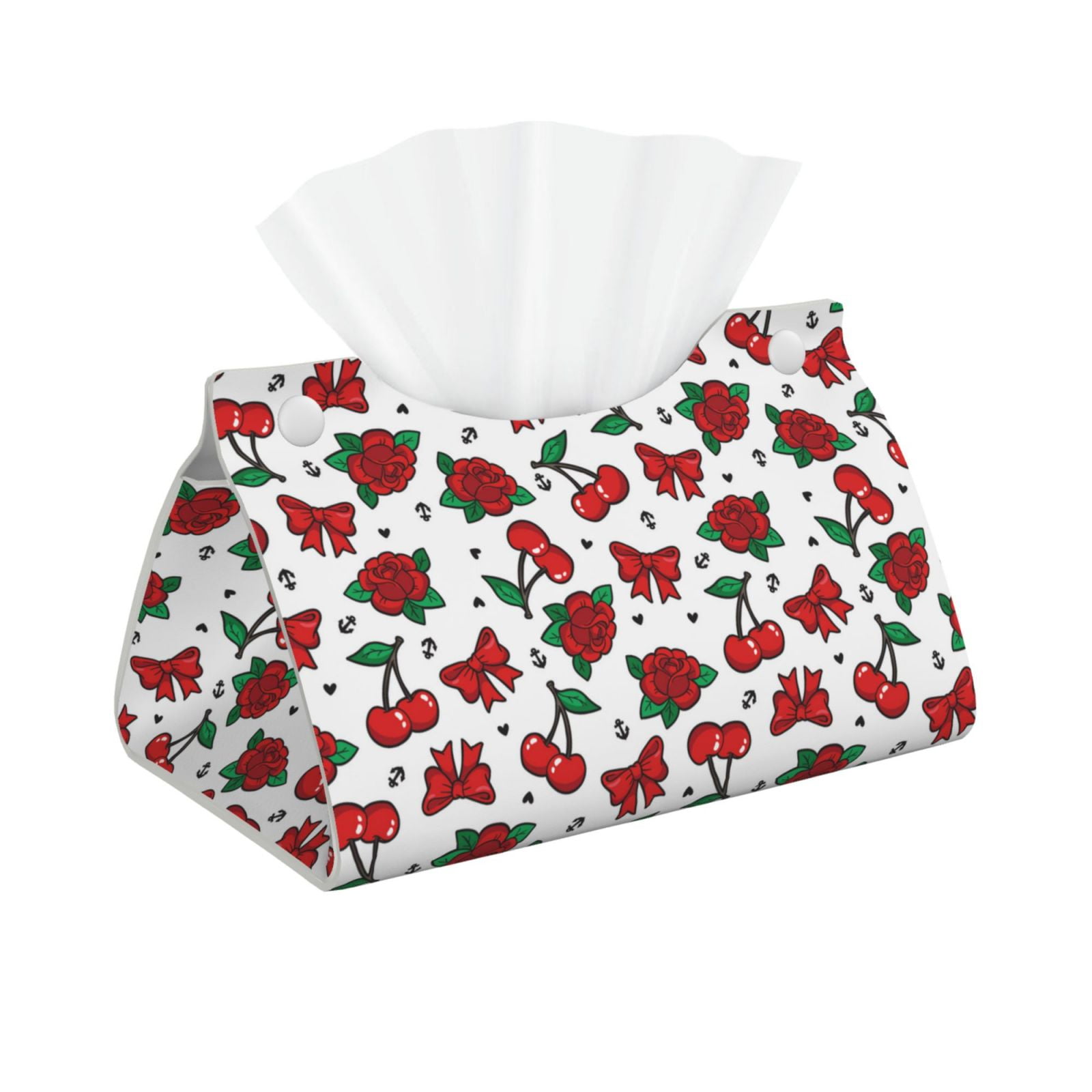 Tissue Box Cover, Cute Berry Rose Leather Rectangular Tissue Holder ...