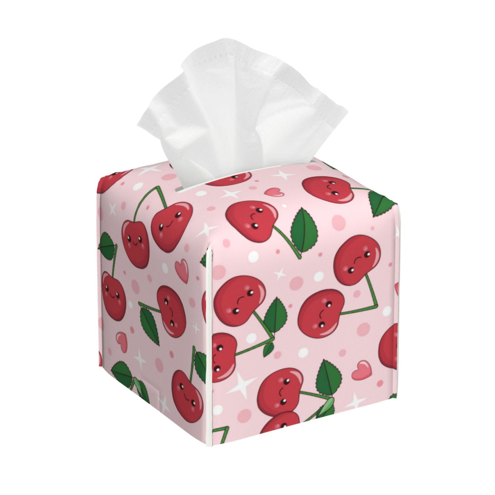 Tissue Box Cover Cute Berry Star Pink Tissues Boxes Holder Organizer ...
