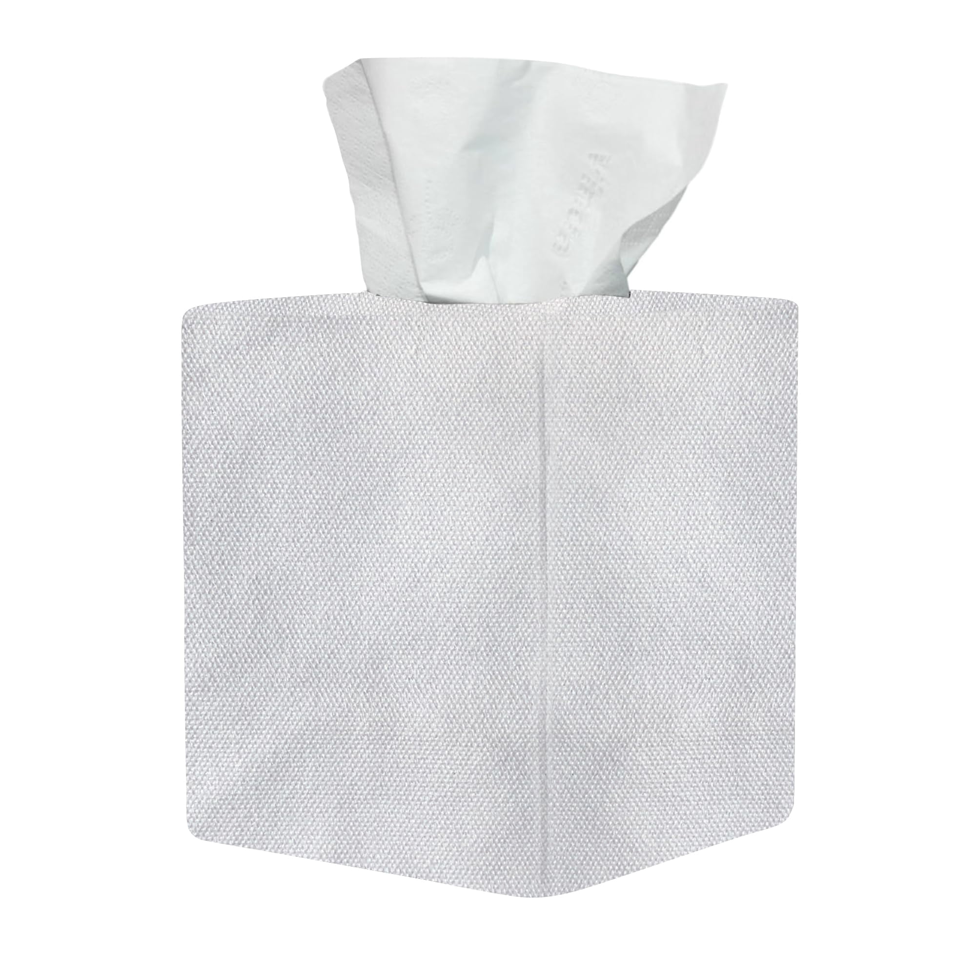 Tissue Box Cover, Cute Bleach White Linen Fabric Decorative Square ...