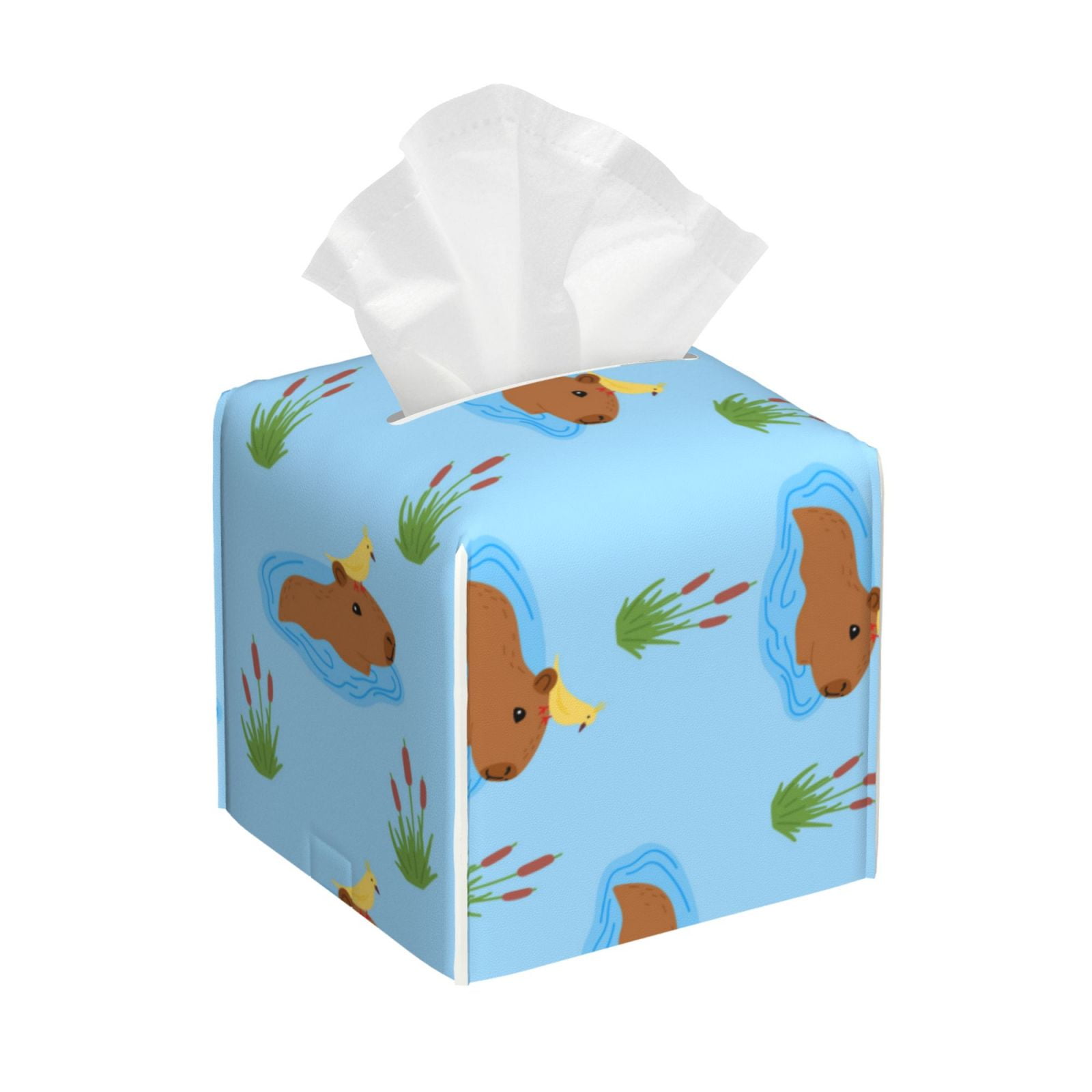Tissue Box Cover Cute Capybaras Bird Tissues Boxes Holder Organizer ...