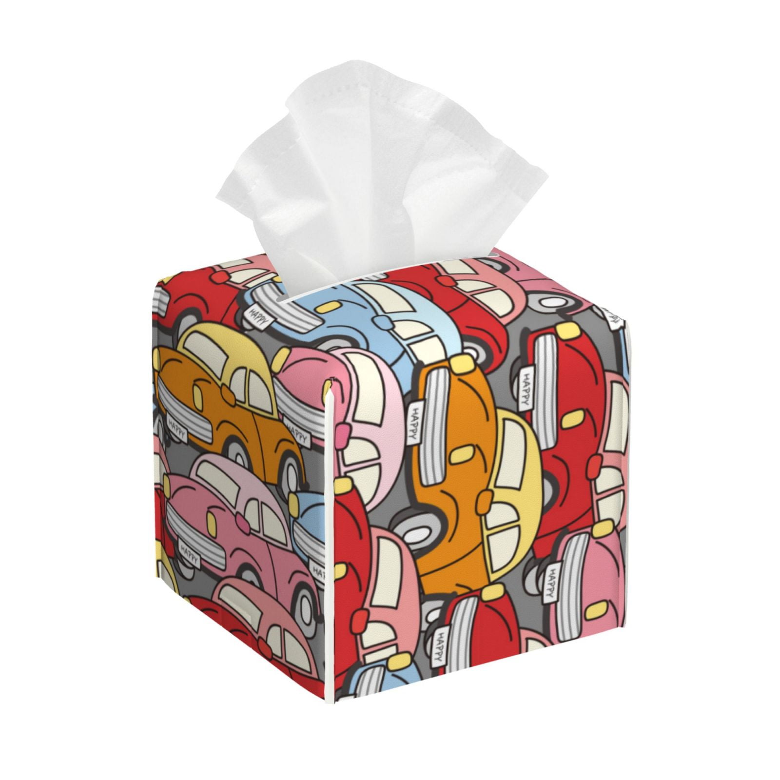 Tissue Box Cover, Cute Cars Leather Tissue Box Holder - Tissue Case ...