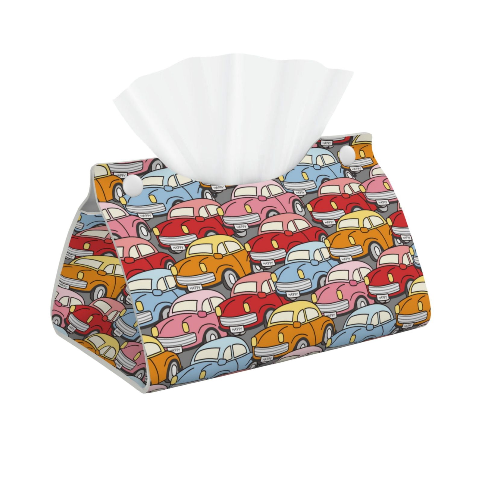 Tissue Box Cover, Cute Cars Rectangular Leather Tissue Holder - Tissue ...