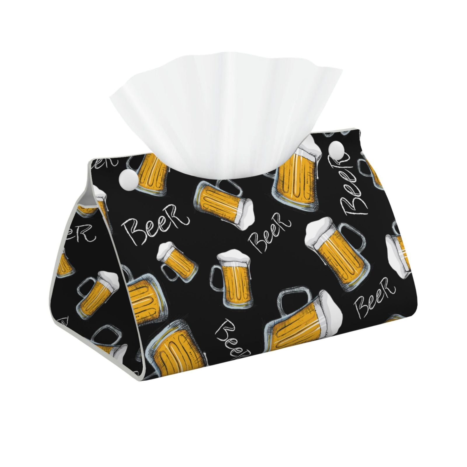 Tissue Box Cover, Cute Cartoon Beer Mug Leather Rectangular Tissue ...