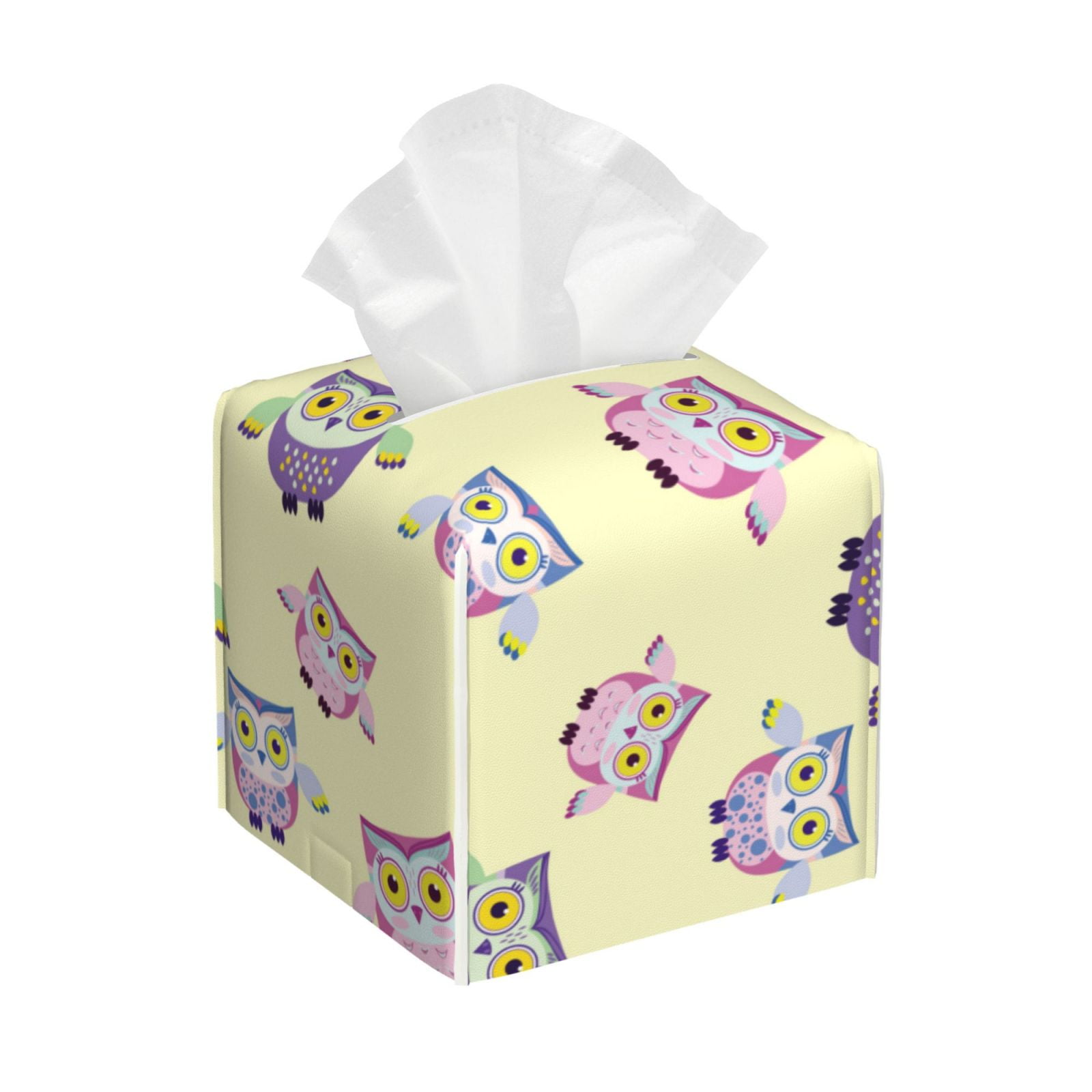 Tissue Box Cover Cute Cartoon Owls Tissues Boxes Holder Organizer ...