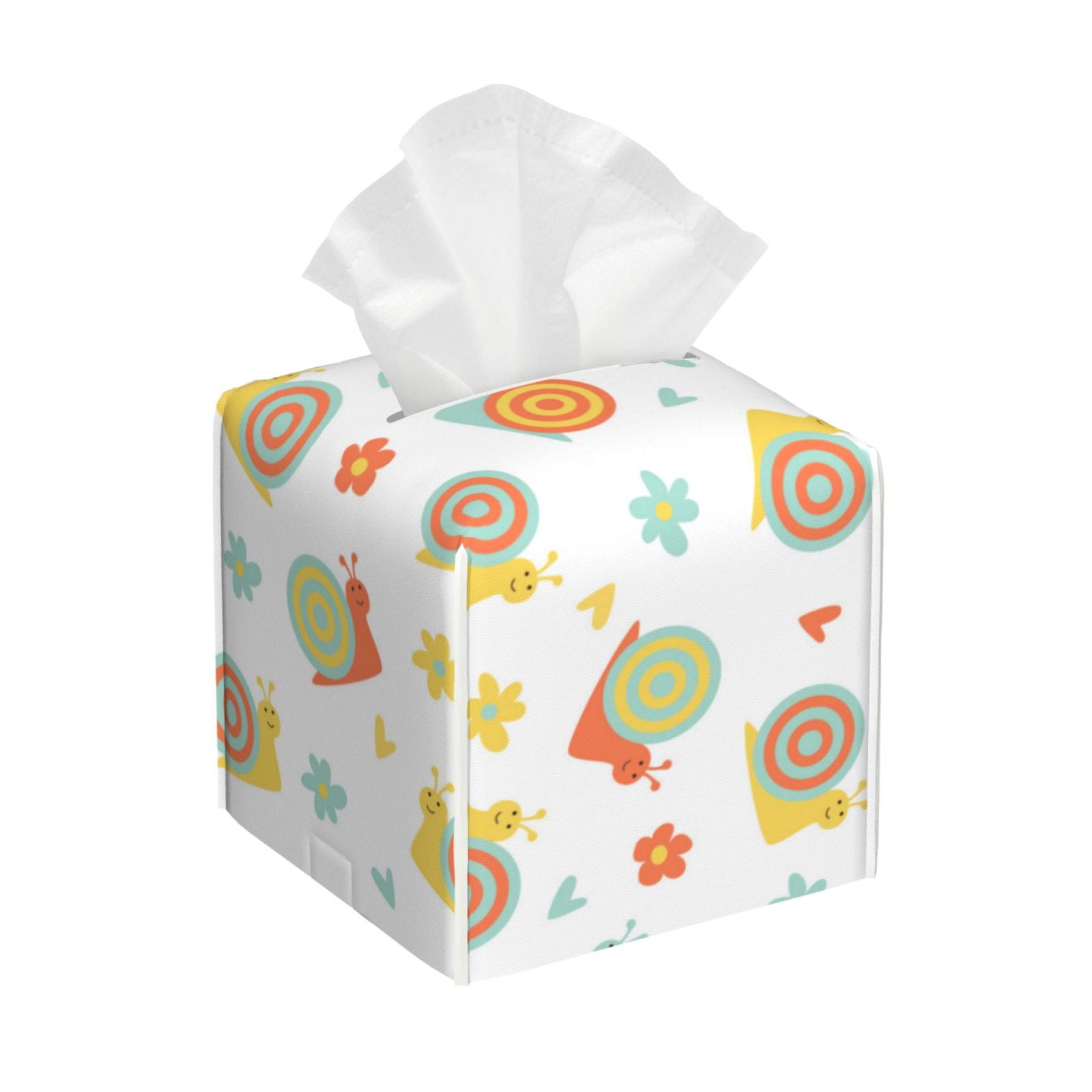 Tissue Box Cover Cute Cartoon Snail Flower Tissues Boxes Holder ...