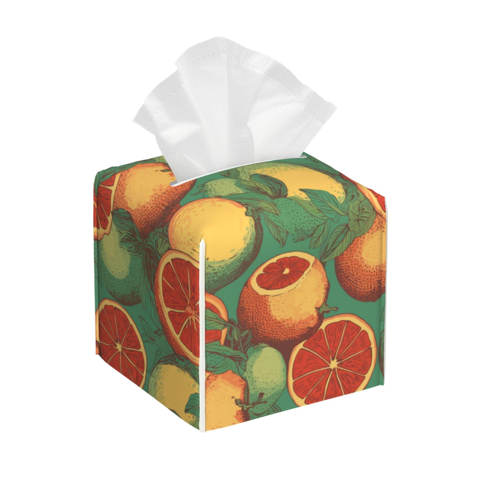 Tissue Box Cover Cute Cerulean Orange Tissues Boxes Holder Organizer ...