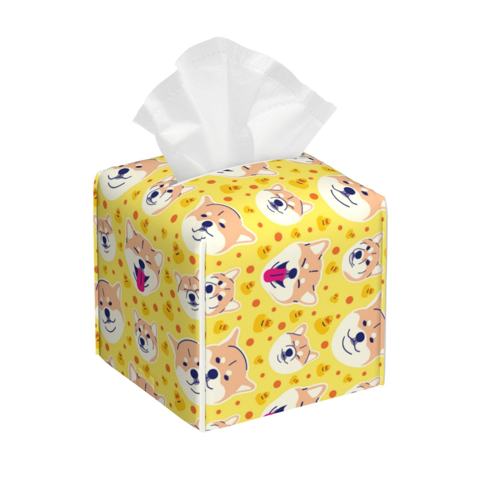 Tissue Box Cover Cute Corgi Dog Funny Duck Tissues Boxes Holder ...