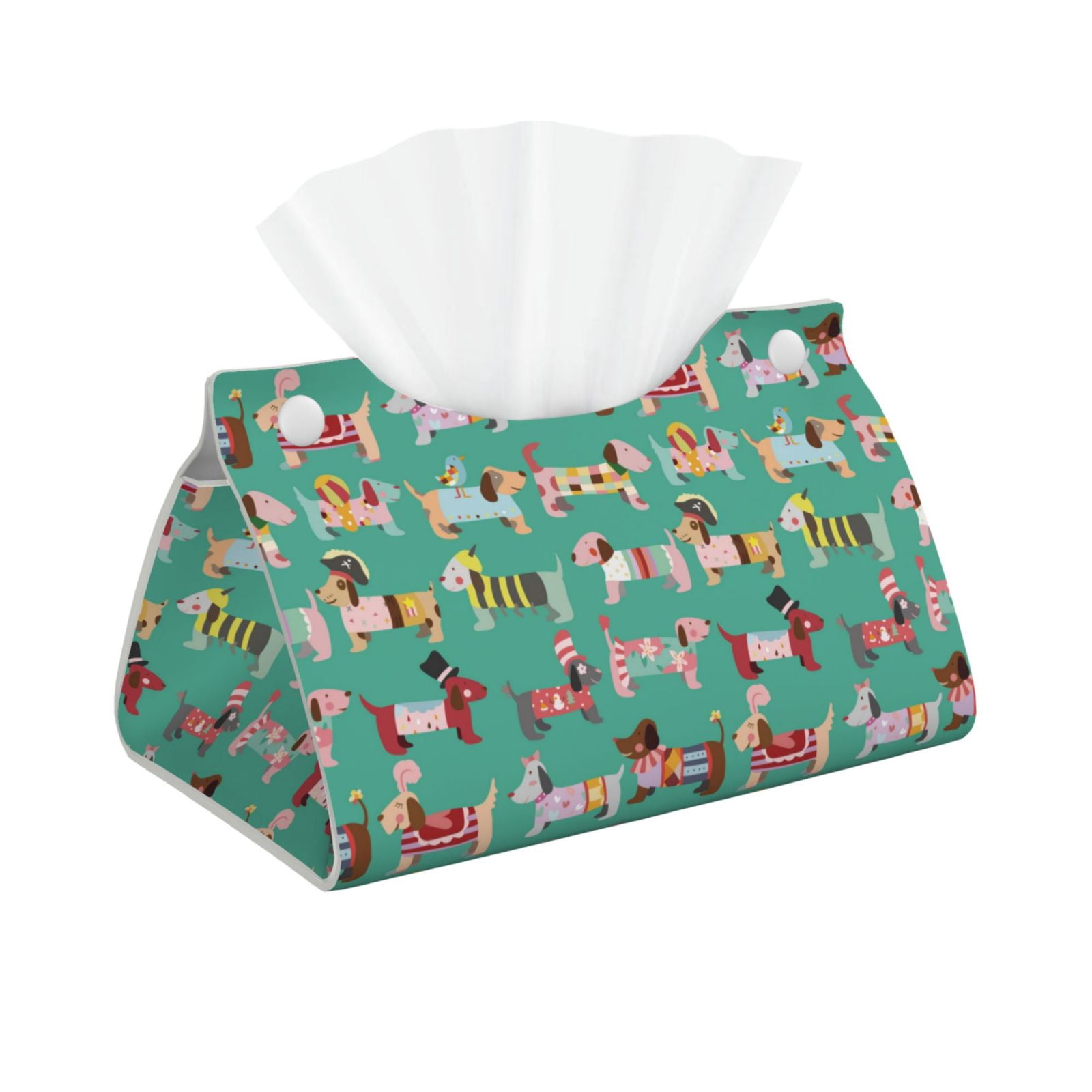 Tissue Box Cover, Cute Dachshund Leather Rectangular Tissue Holder, Waterproof Tissue Box ...