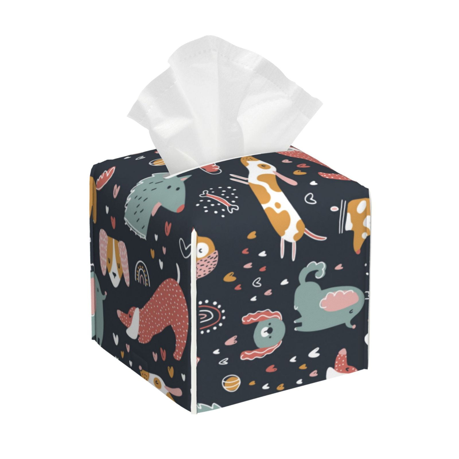 Tissue Box Cover Cute Dog cartoon Puppy Tissues Boxes Holder Organizer ...
