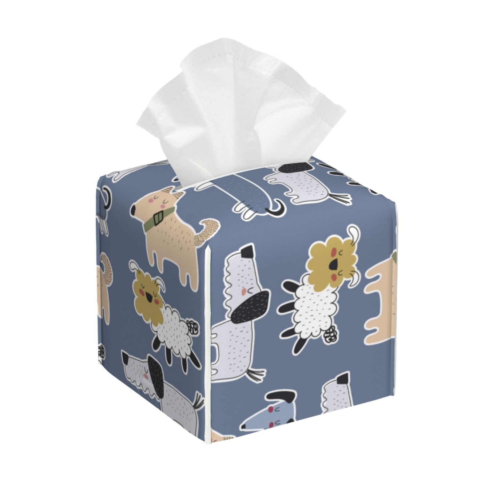 Tissue Box Cover, Cute Dog sleep Puppy Leather Tissue Box Holder ...
