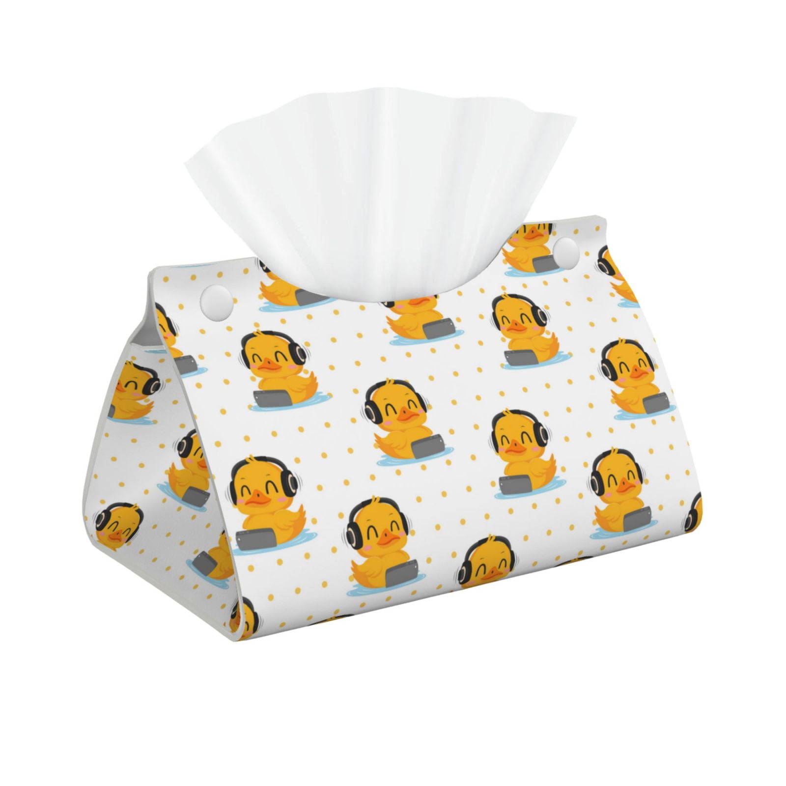 Tissue Box Cover Cute Duck With Headphone Tissues Boxes Holder ...