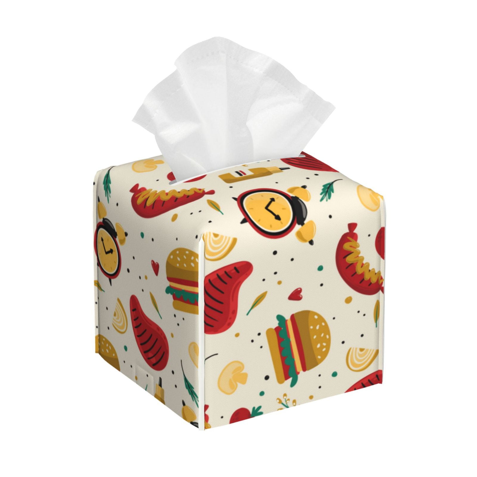 Tissue Box Cover, Cute Food Beef Onions Mushrooms -Modern Square ...