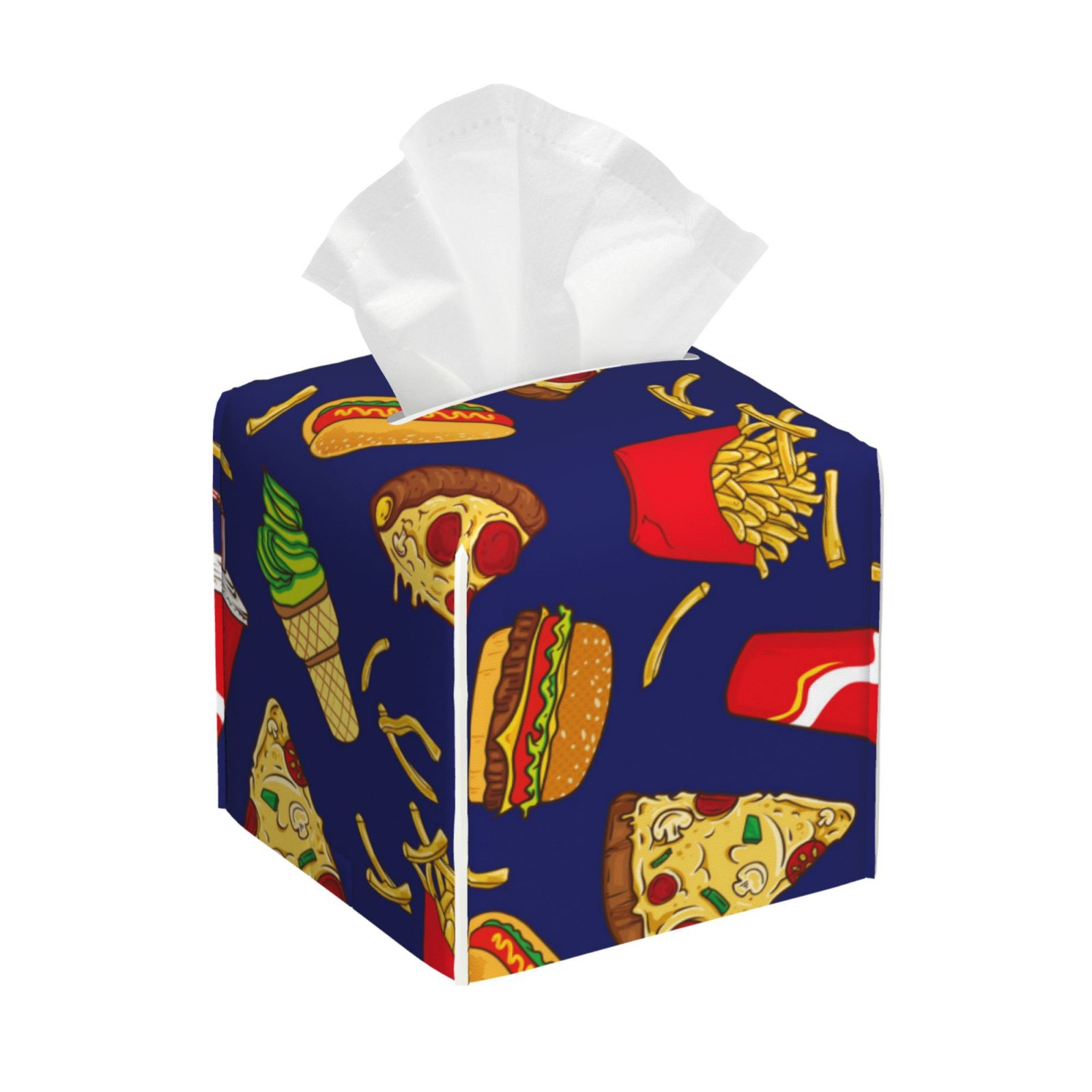Tissue Box Cover, Cute Food Green Ice Cream Leather Tissue Box Holder ...