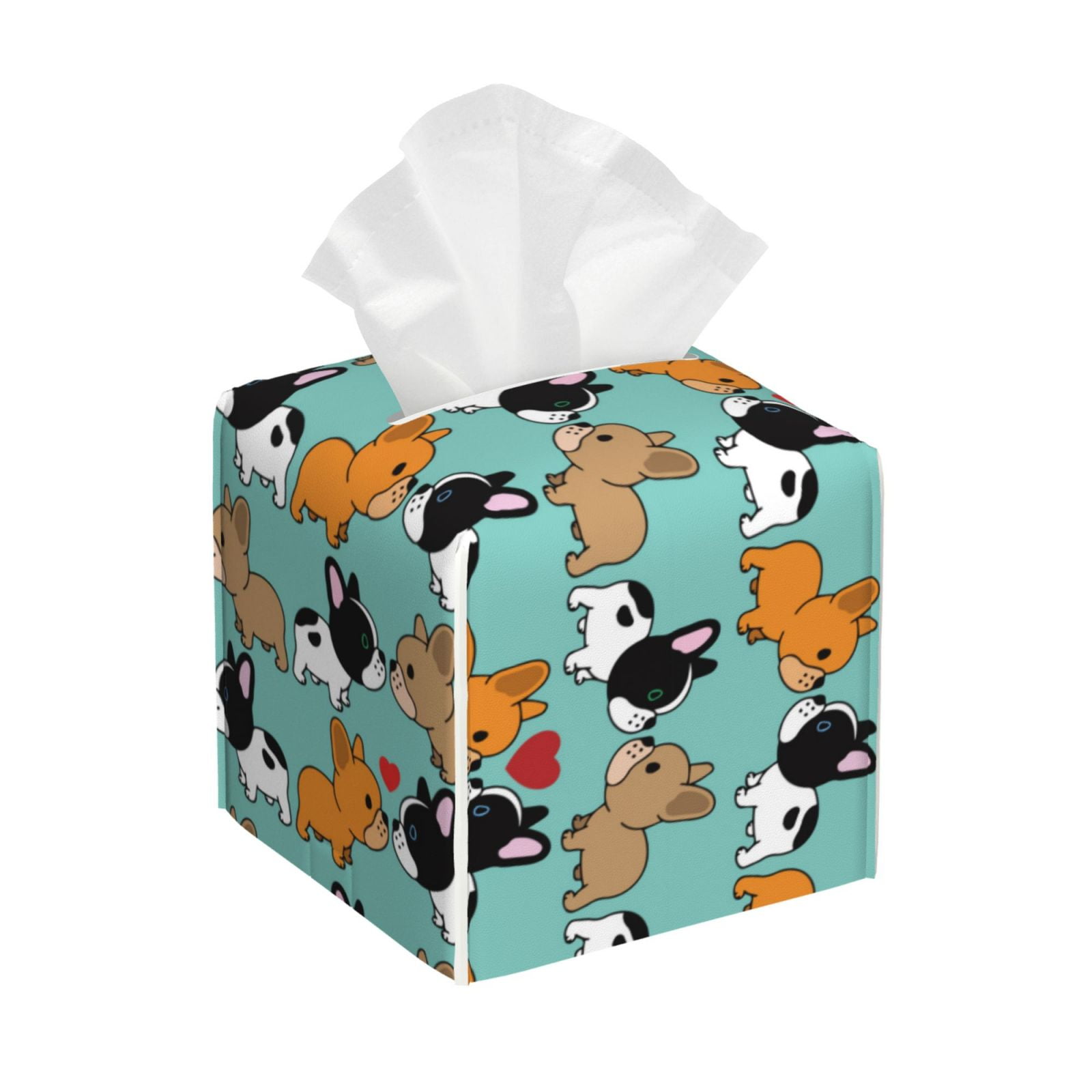 Tissue Box Cover Cute French Bulldog F Tissues Boxes Holder Organizer ...