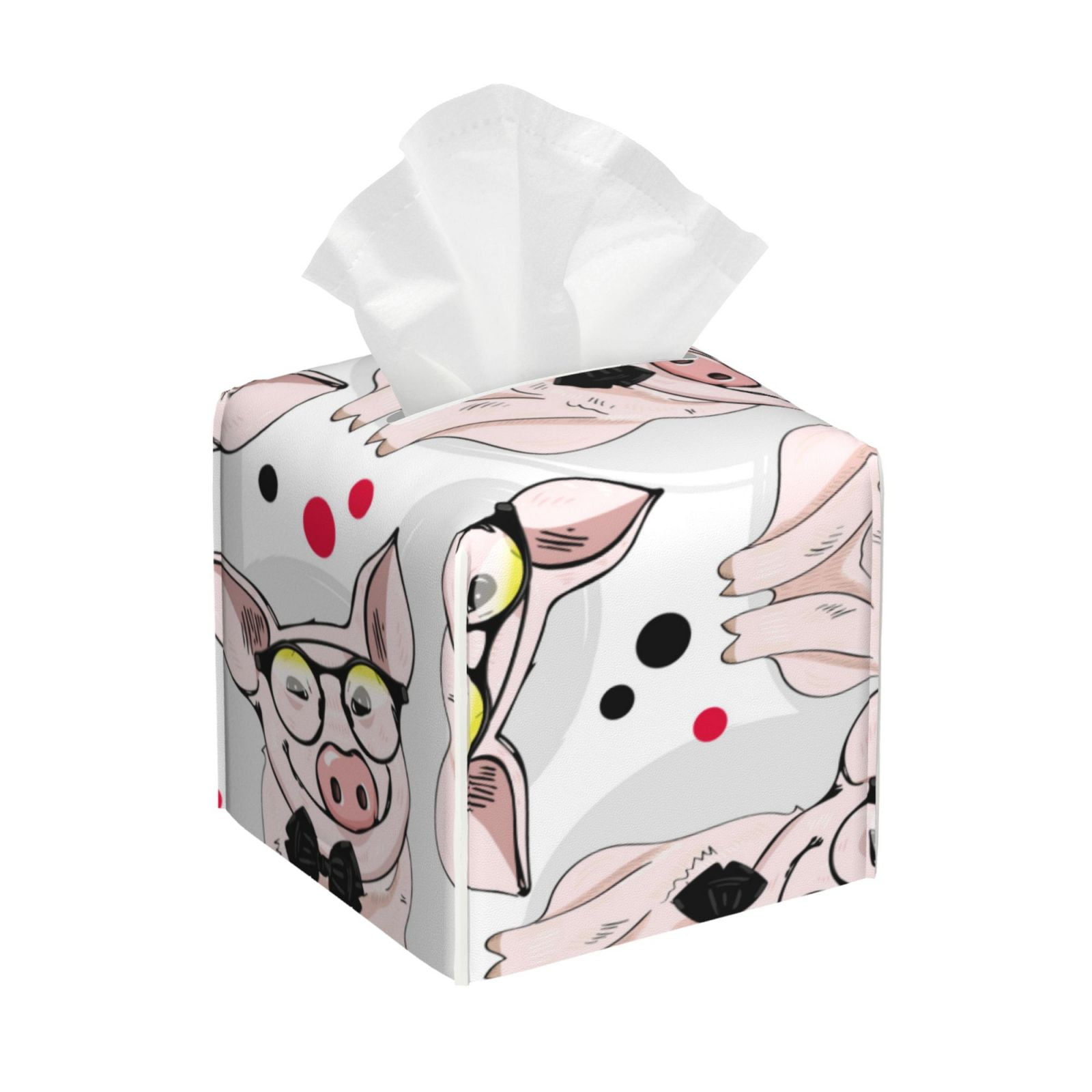 Tissue Box Cover Cute Glasses Bow Tie Pig Tissues Boxes Holder ...