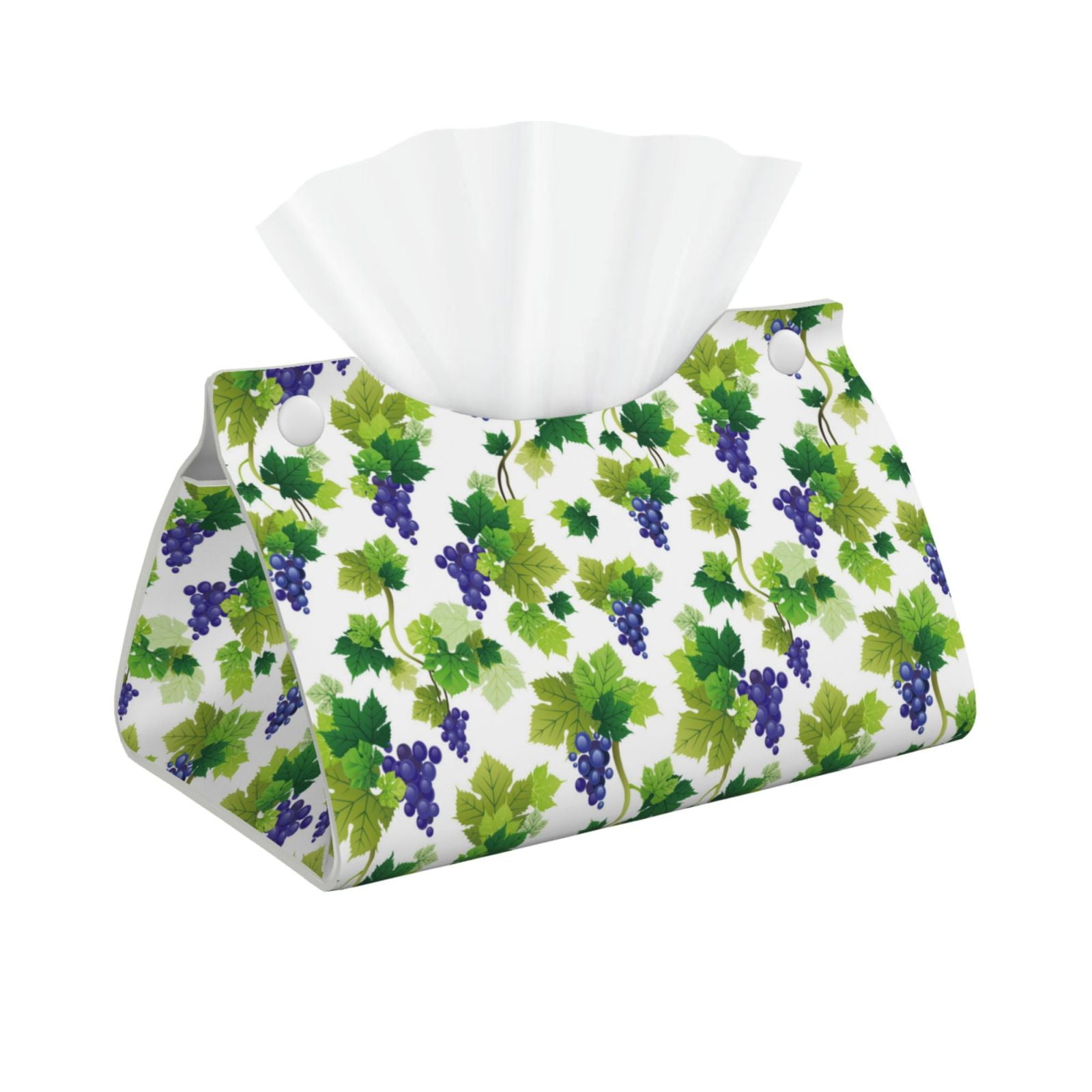 Tissue Box Cover, Cute Grape Sea Green Leaves Leather Rectangular ...