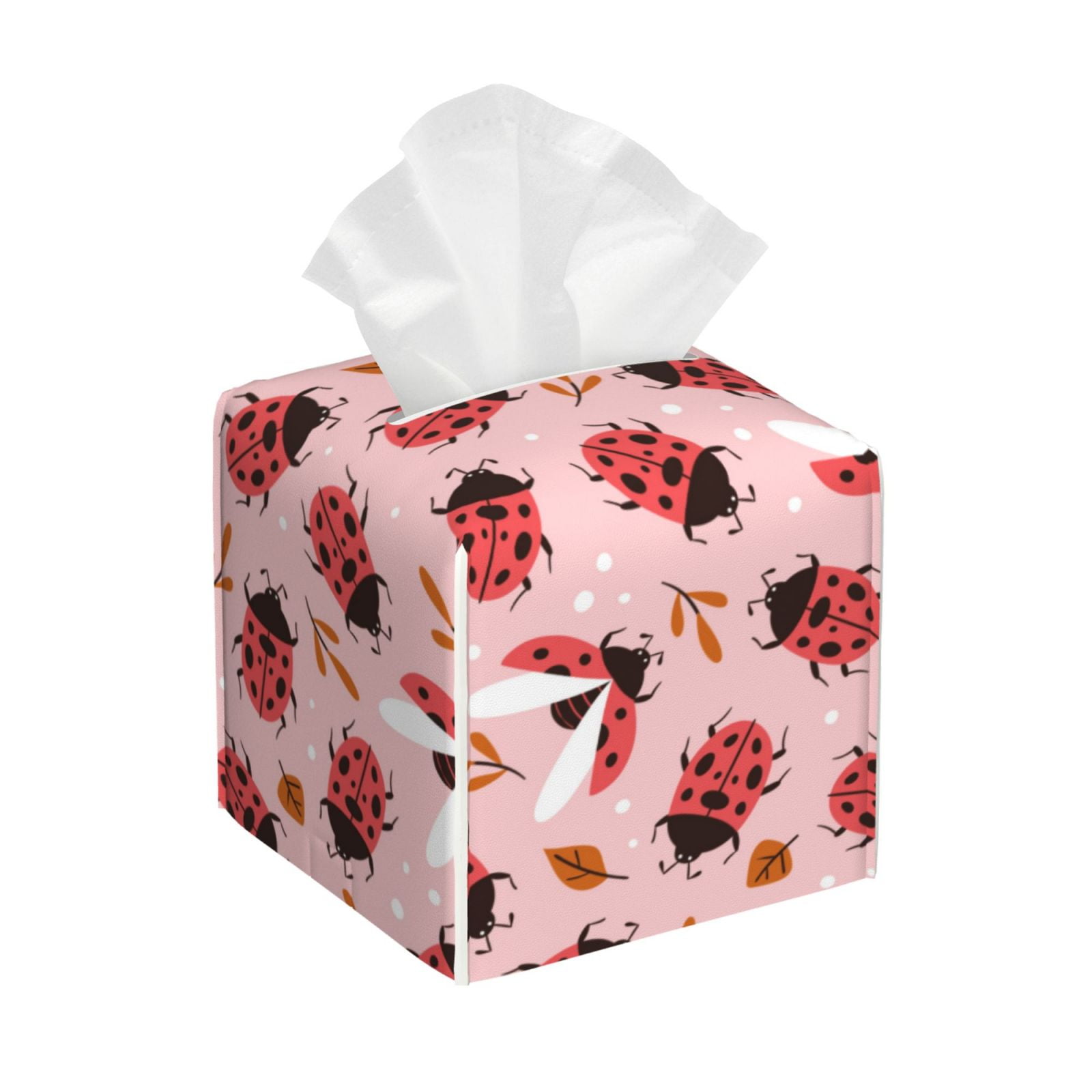 Tissue Box Cover, Cute Ladybugs 1 Leather Tissue Box Holder - Tissue ...