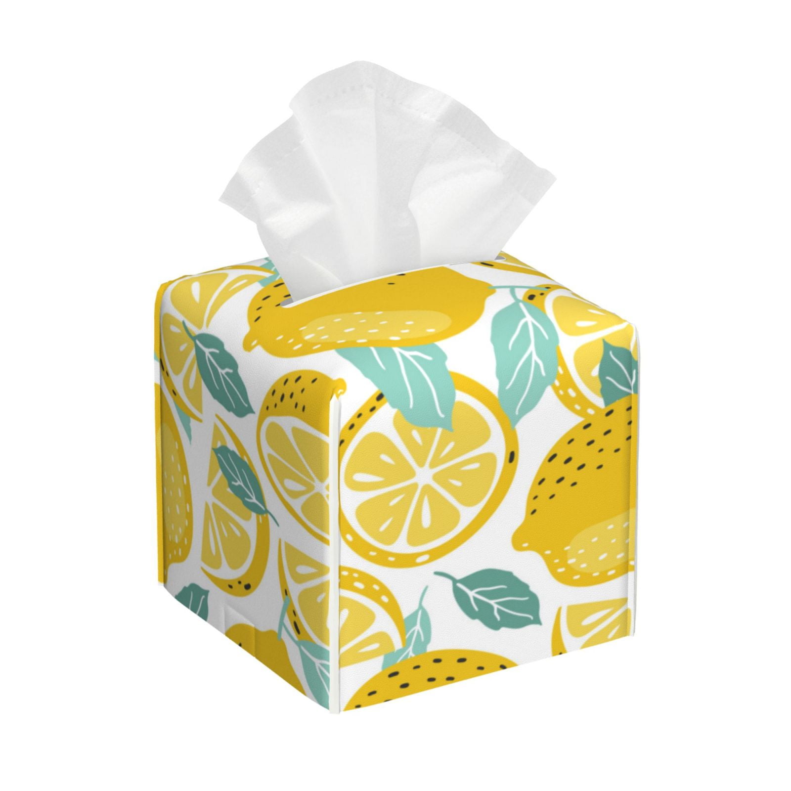 Tissue Box Cover, Cute Lemon Sweet Sour Leather Tissue Box Holder ...