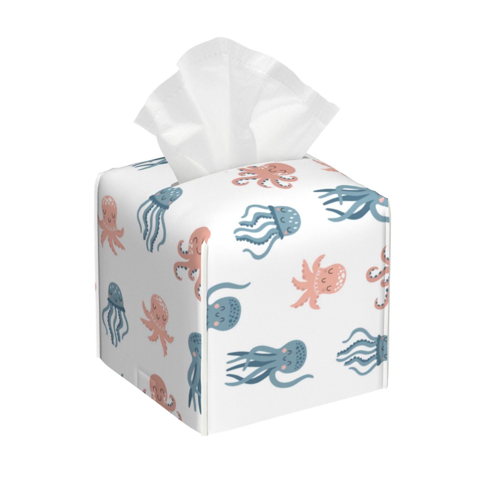 Tissue Box Cover, Cute Octopus Leather Tissue Box Holder Square for ...